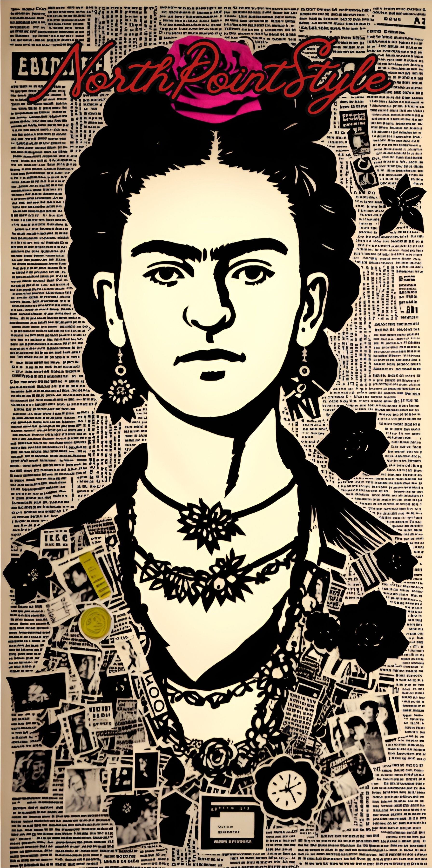 ArtStation - Frida Kahlo newspaper style art