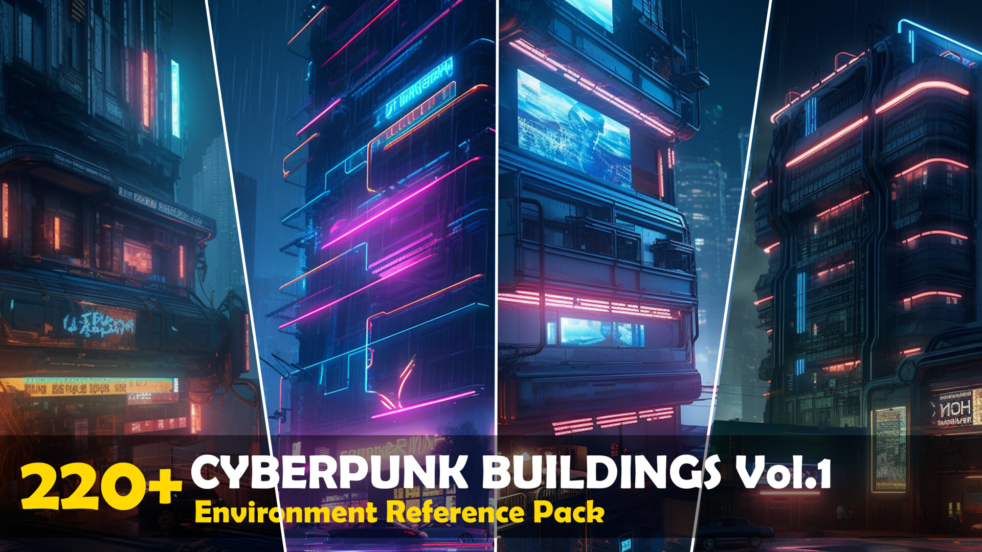 ArtStation - 220+ Cyberpunk Buildings | References Pack