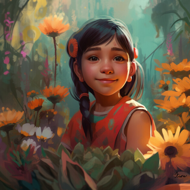 ArtStation - Young Girl in a Garden 1