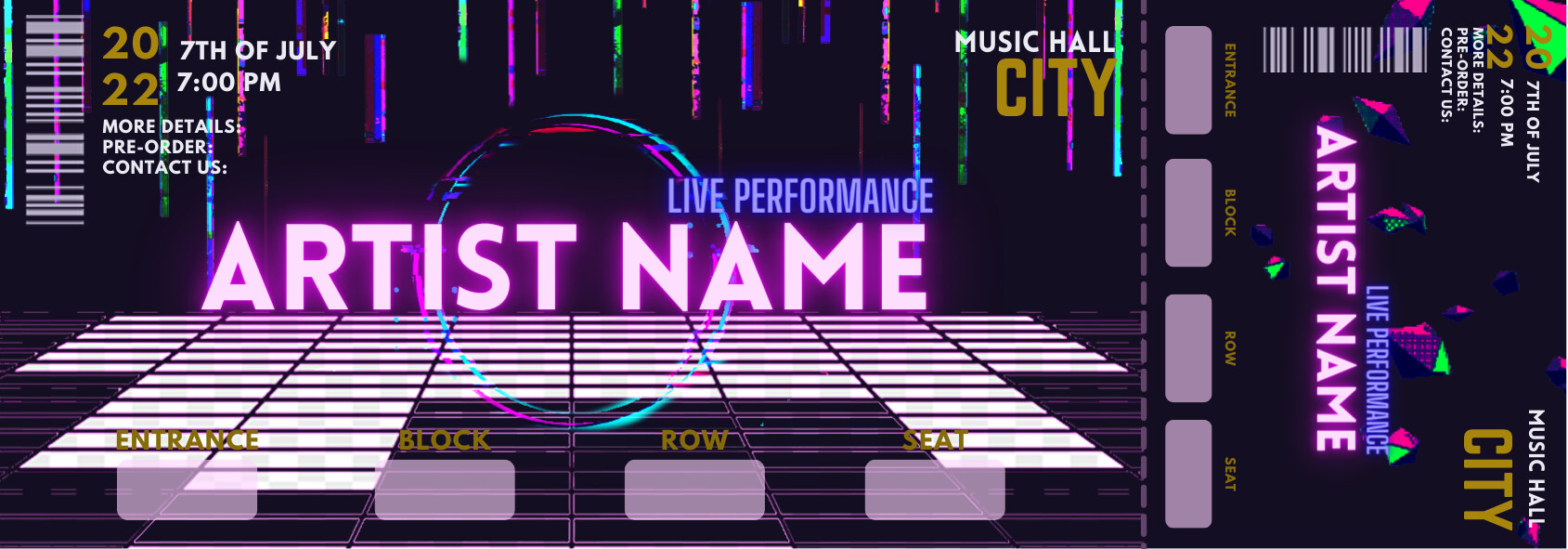 ArtStation - Concert Ticket Layout (Commissioned Piece)