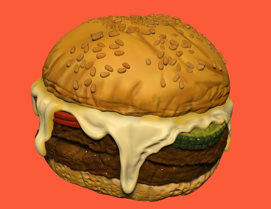ArtStation - Hamburger practice sculpt