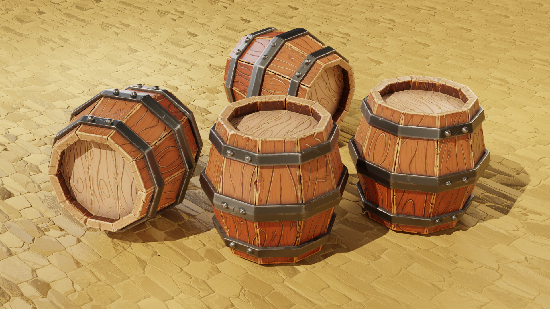 ArtStation - Stylized Barrel Low Poly