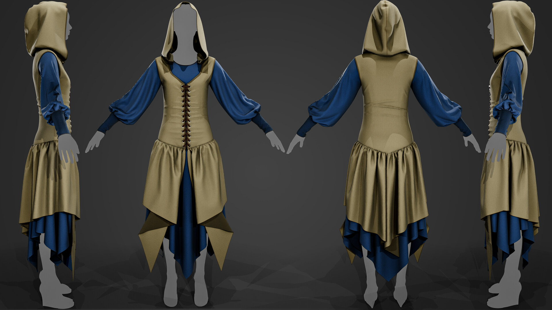 G_Pouraskar - 3 in 1 Medieval Costume + Clo3D/Marvelous + FBX + ZPRJ ...