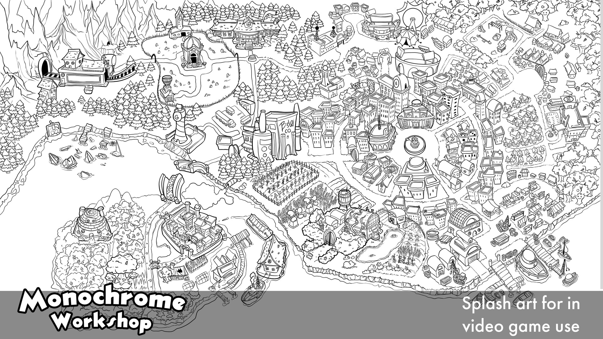 ArtStation - Monochrome World Map