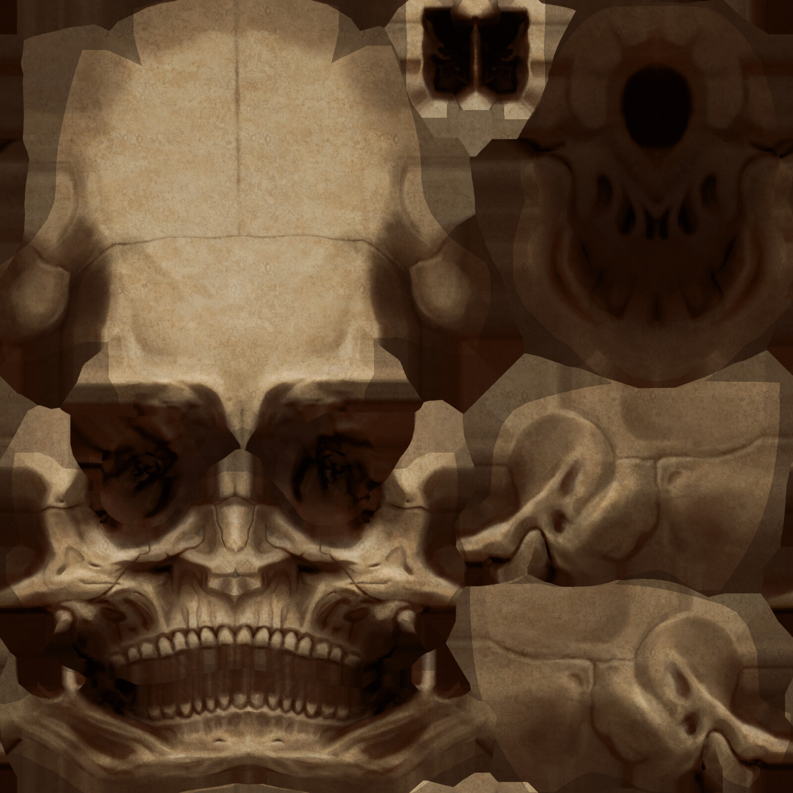 Alexander Berg - Human Skull Low Poly Handpainted Texture