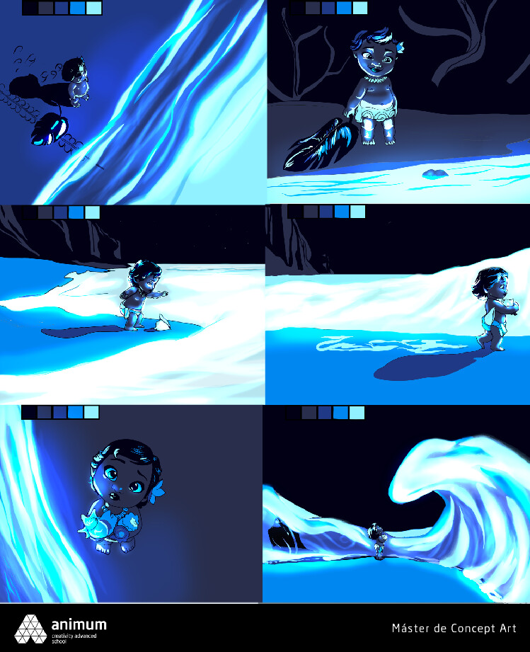 ArtStation - Story board with different mood and with a palette of 5 ...