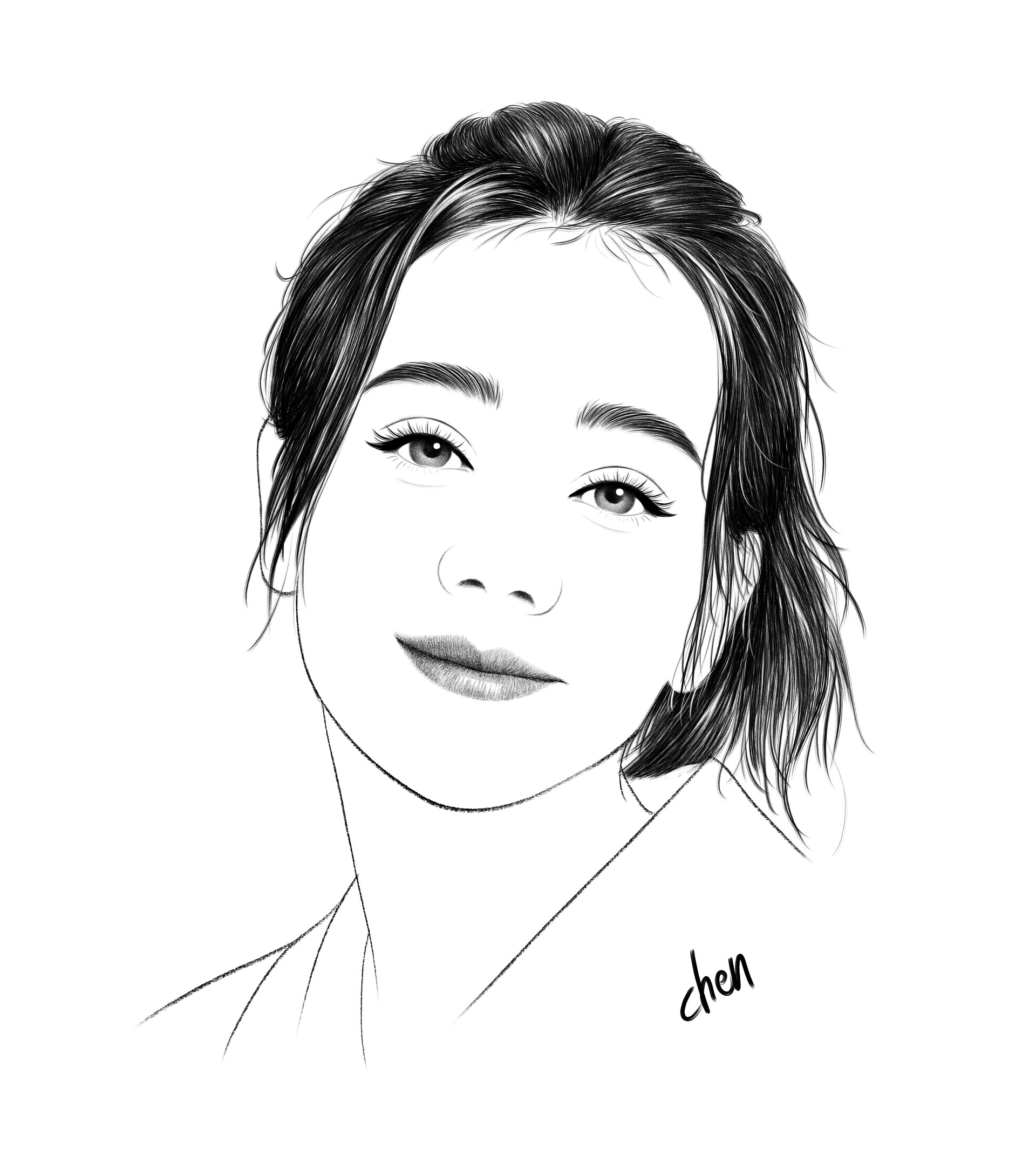 ArtStation - Dilraba Dilmurat portrait pencil drawing