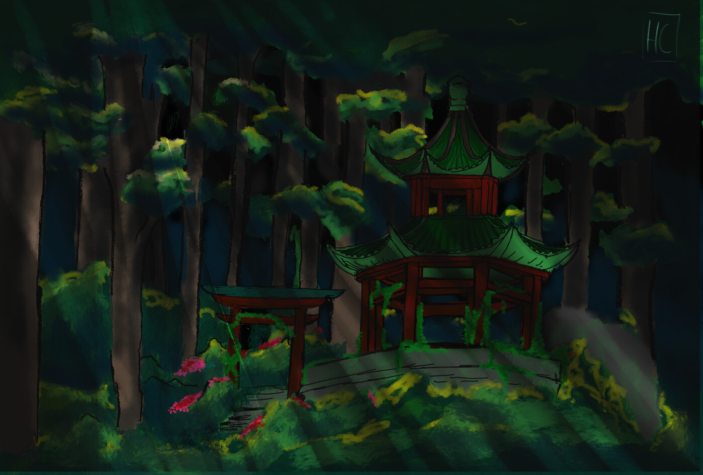 ArtStation - florest japan