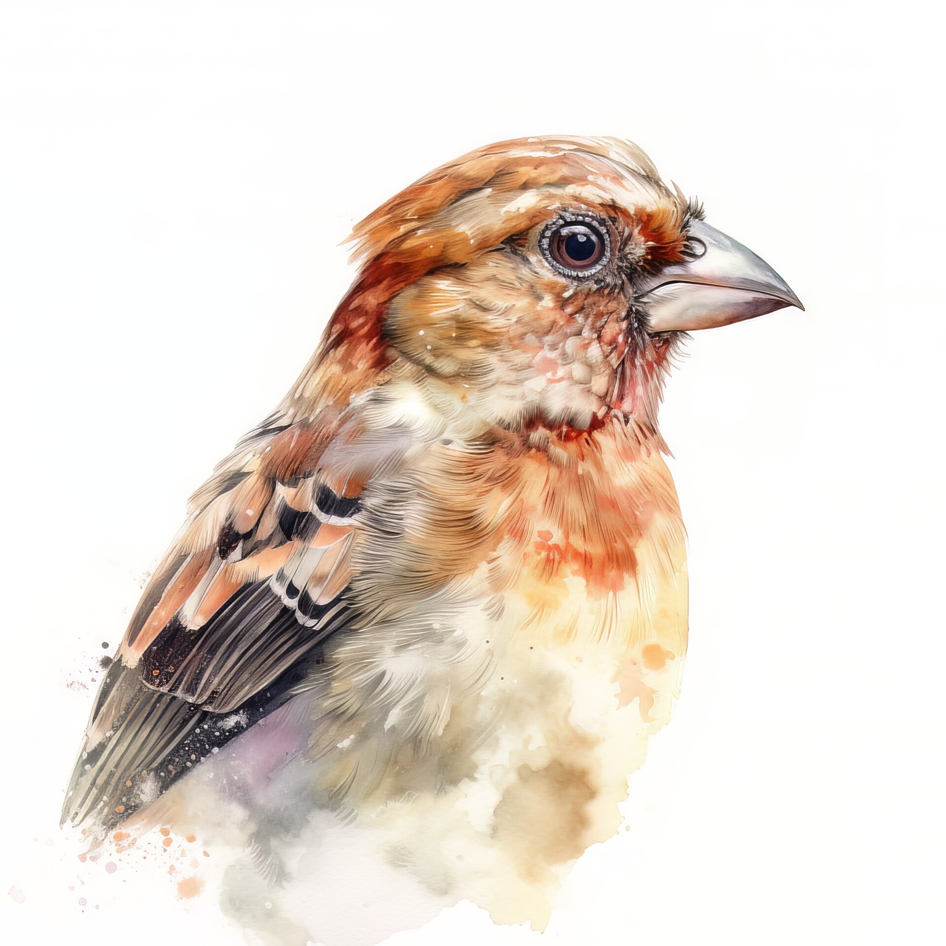 ArtStation - Spice Finch Bird Portrait Watercolor Painting