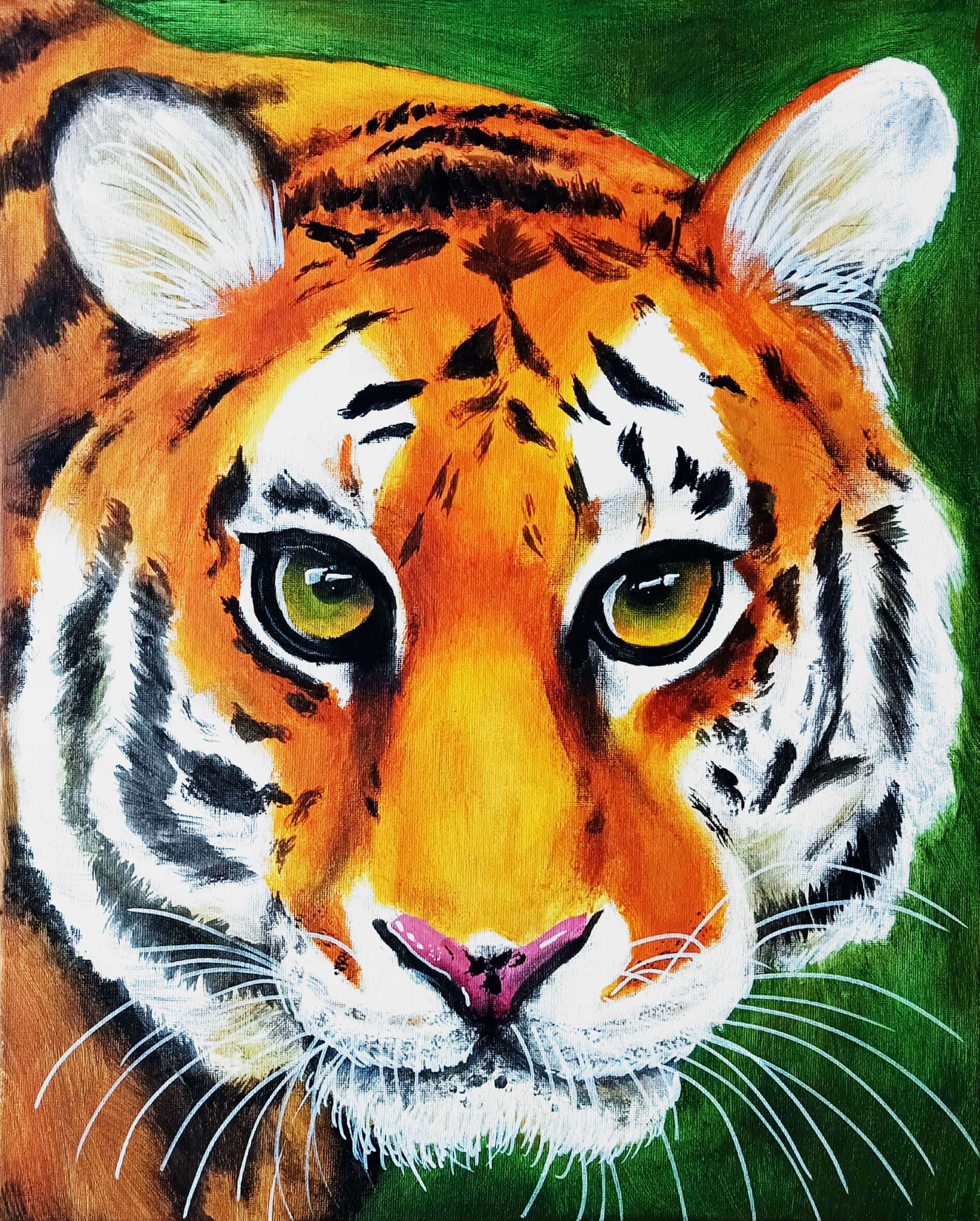 ArtStation - Tiger acrylic painting