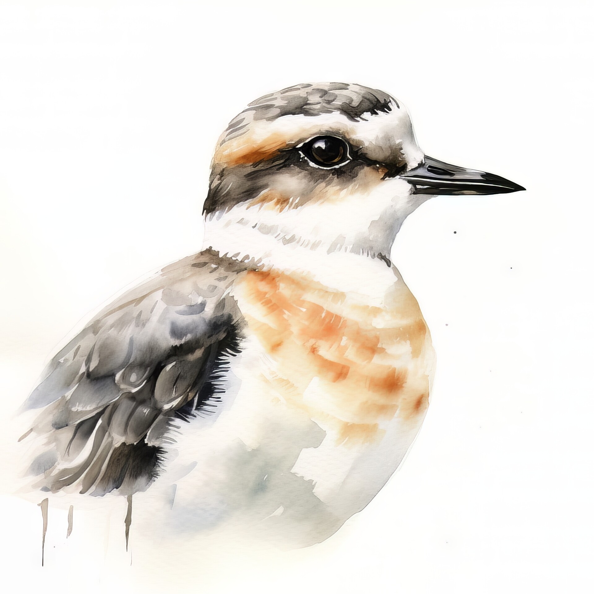 ArtStation - Plover Bird Portrait Watercolor Painting