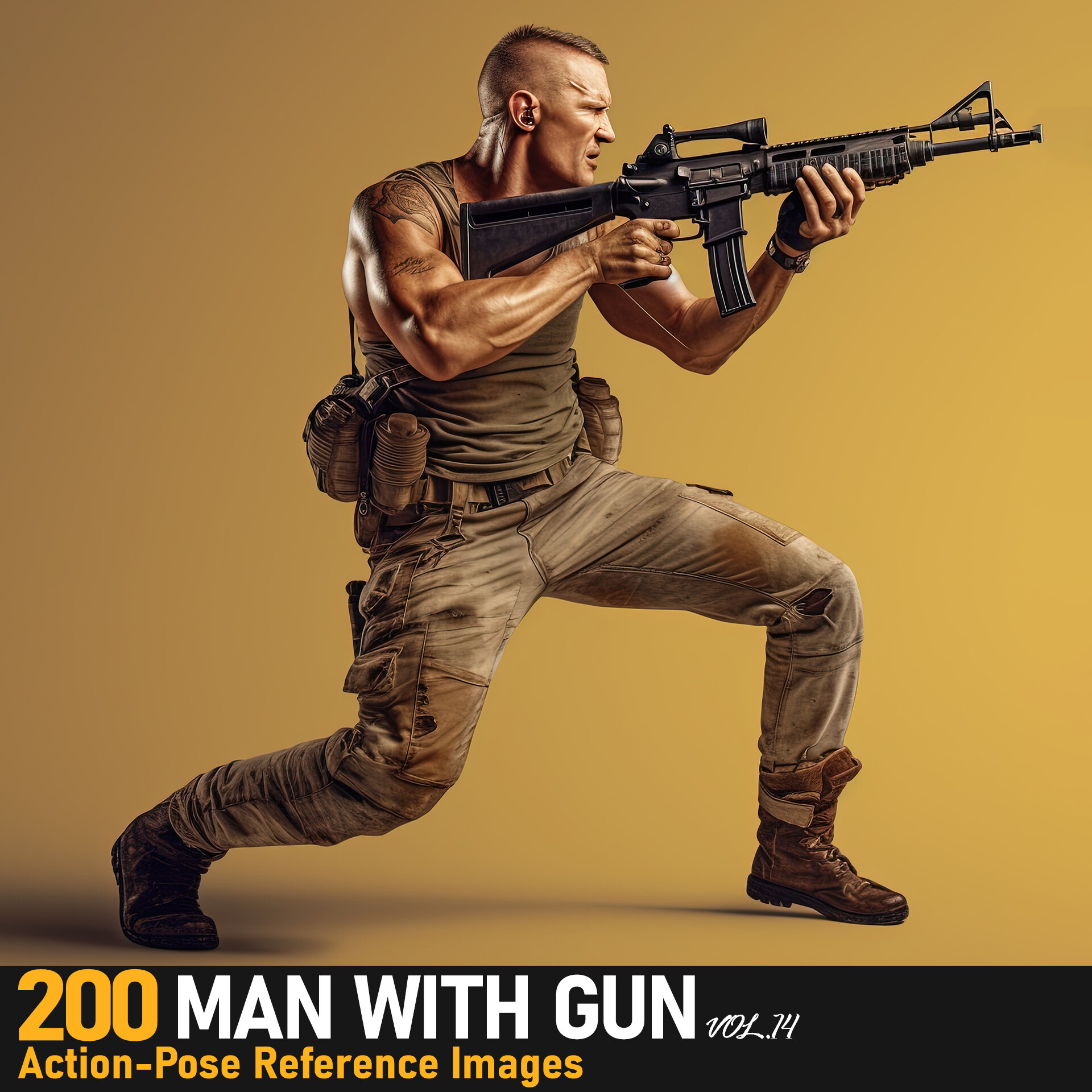 ArtStation - Man With Gun VOL.14|4K Reference Images