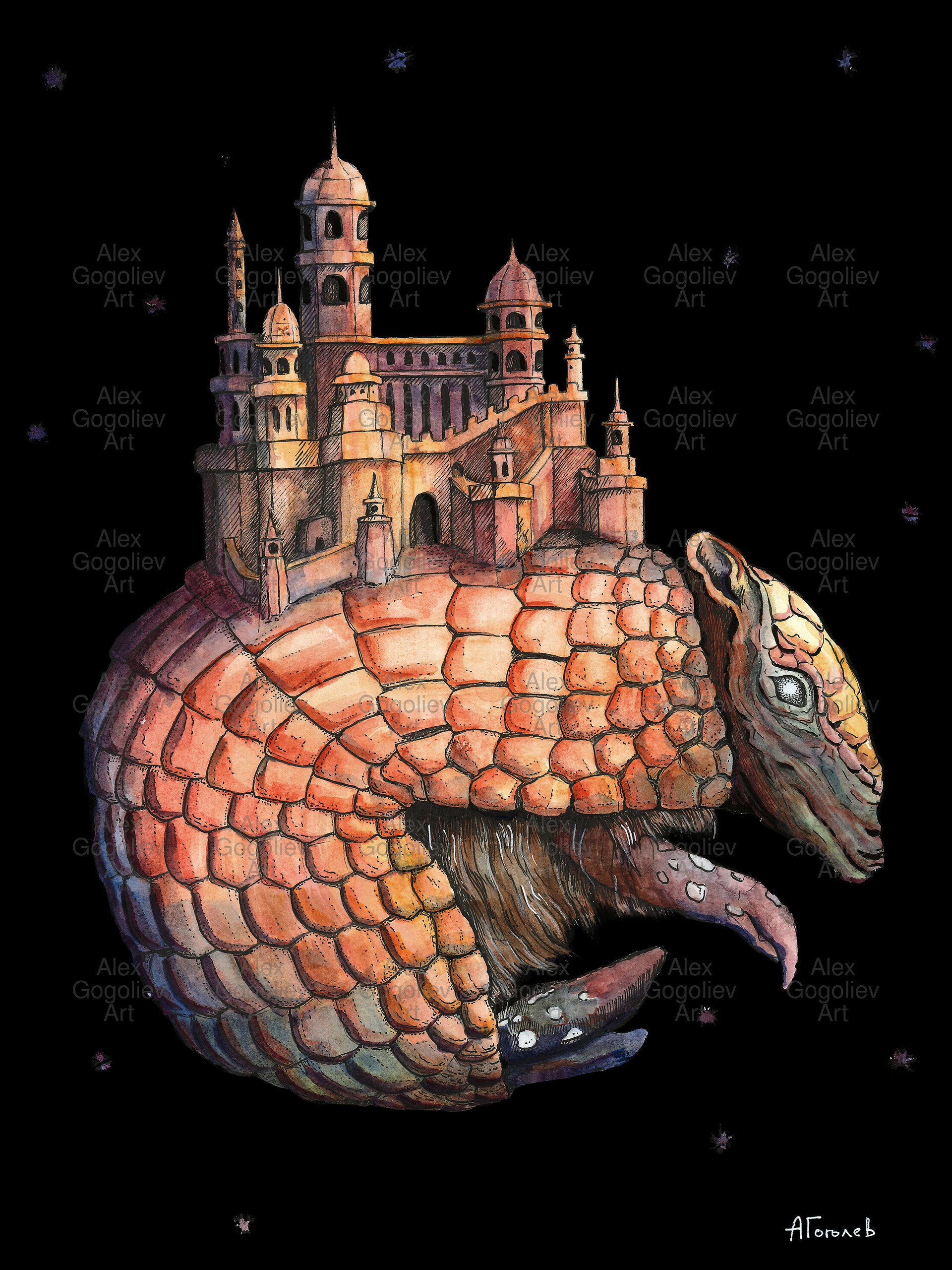 ArtStation - Armadillo Art, Ink and Watercolor