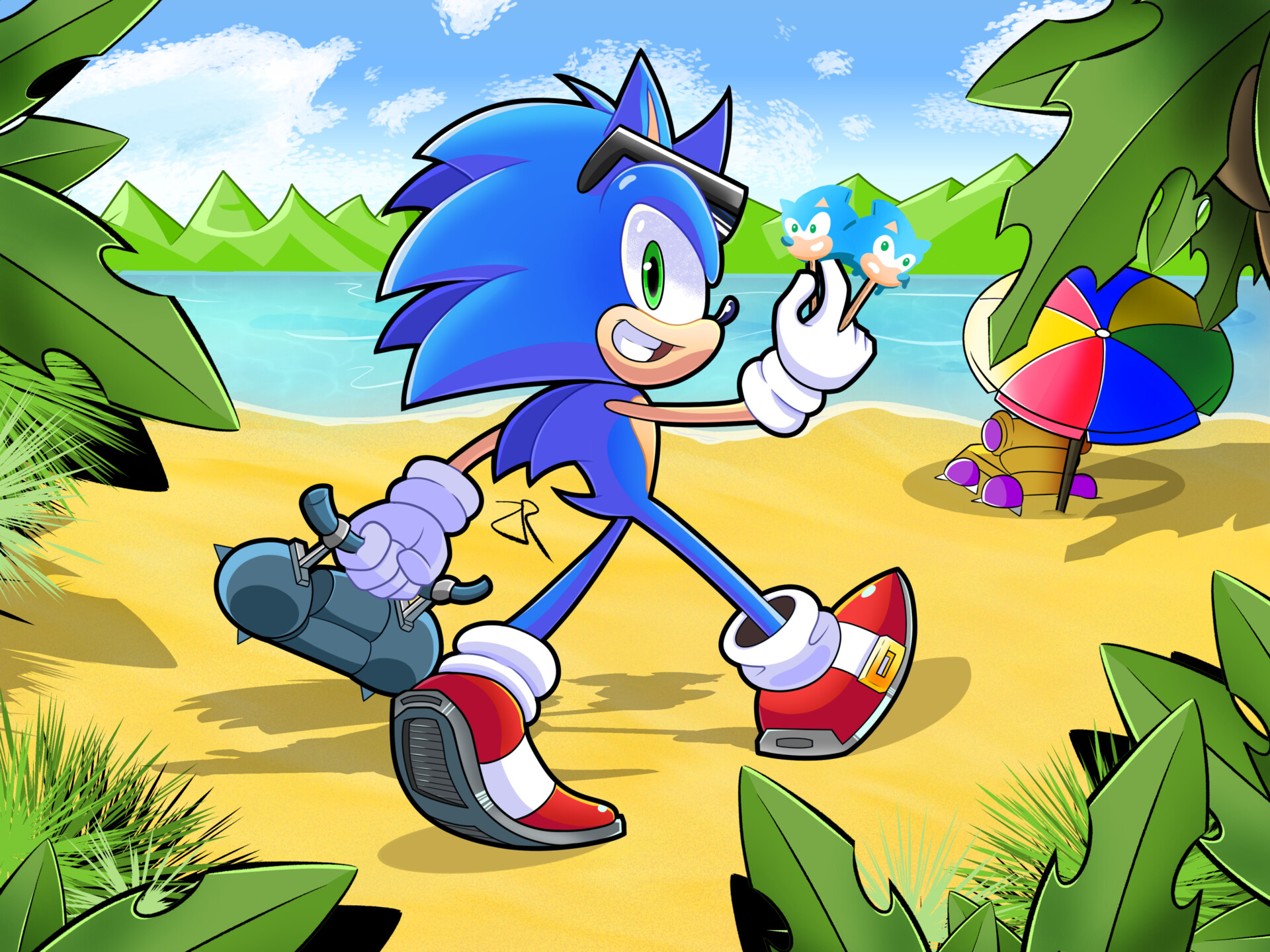 ArtStation - 2021 Art: #96 - Sonic (Beach)