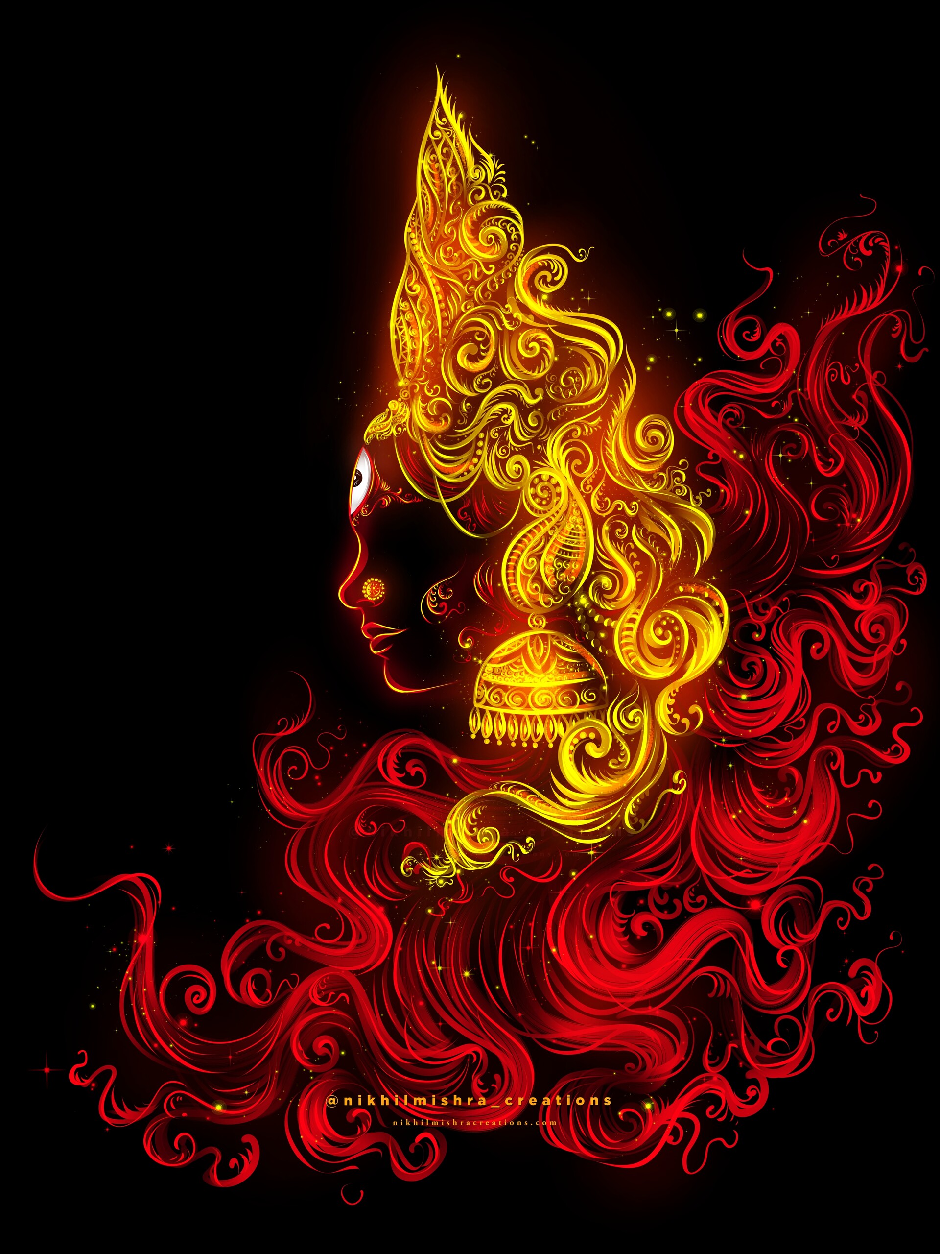 ArtStation - Maa Durga face Digital painting