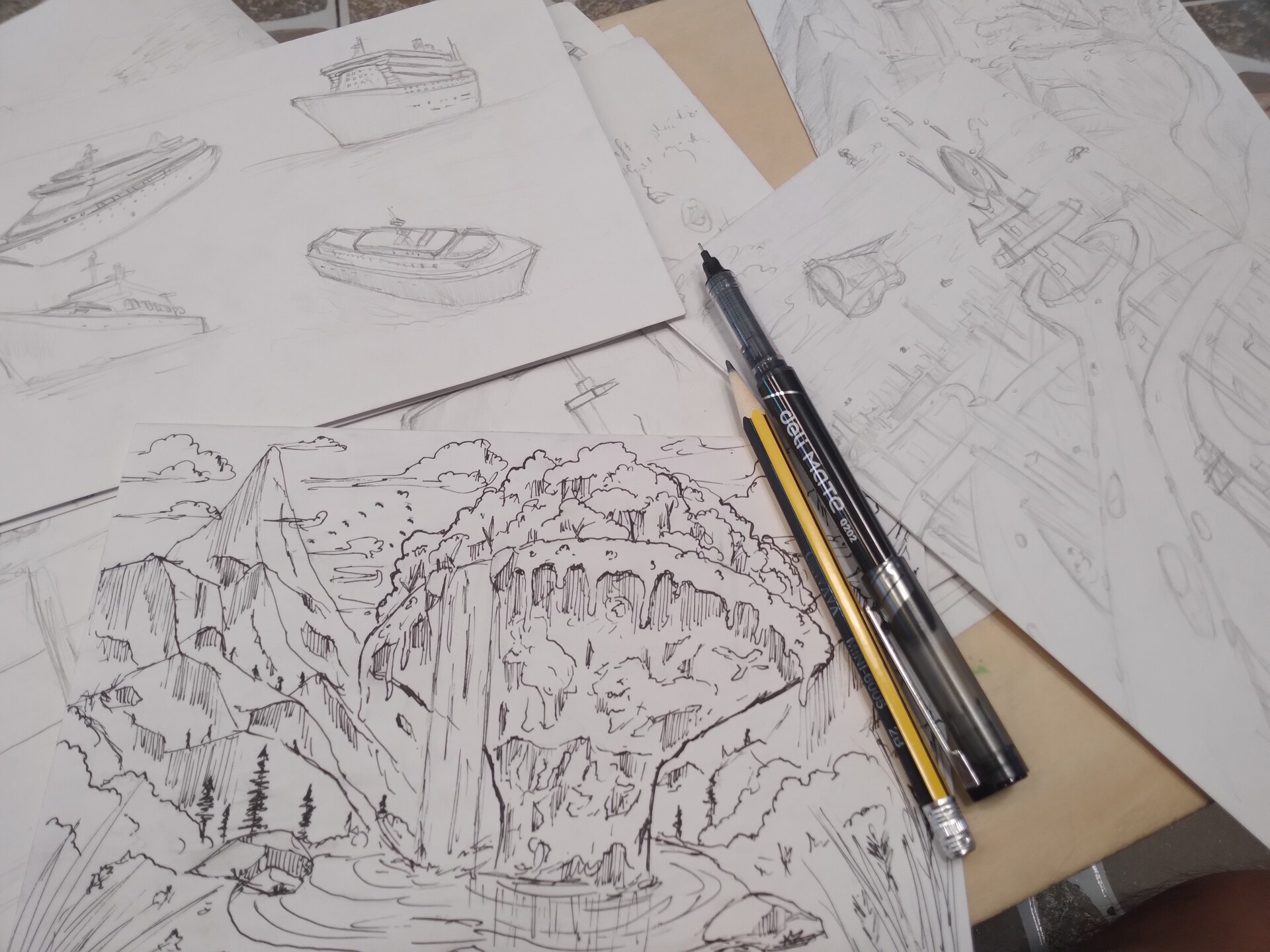 ArtStation - Sketch (paper, pencil, liner)