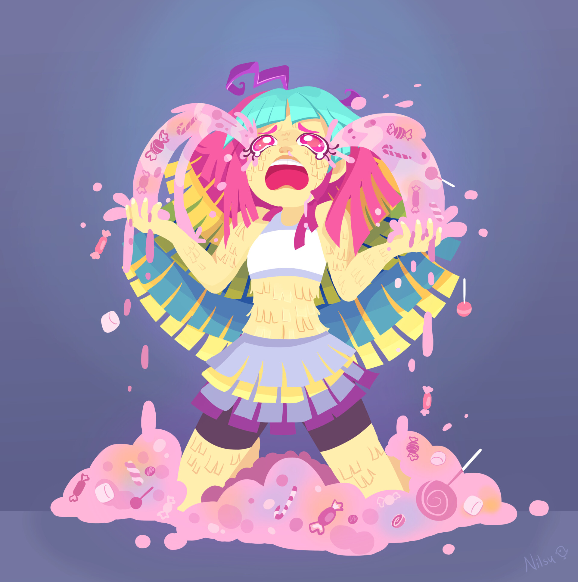 ArtStation - Pinata Girl Crying Candy Tears