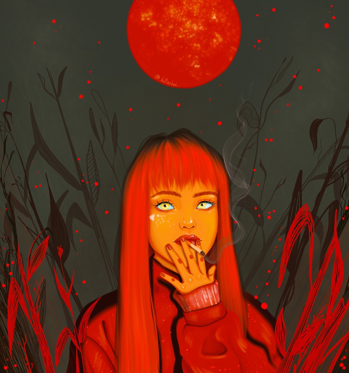 ArtStation - Girl and fire