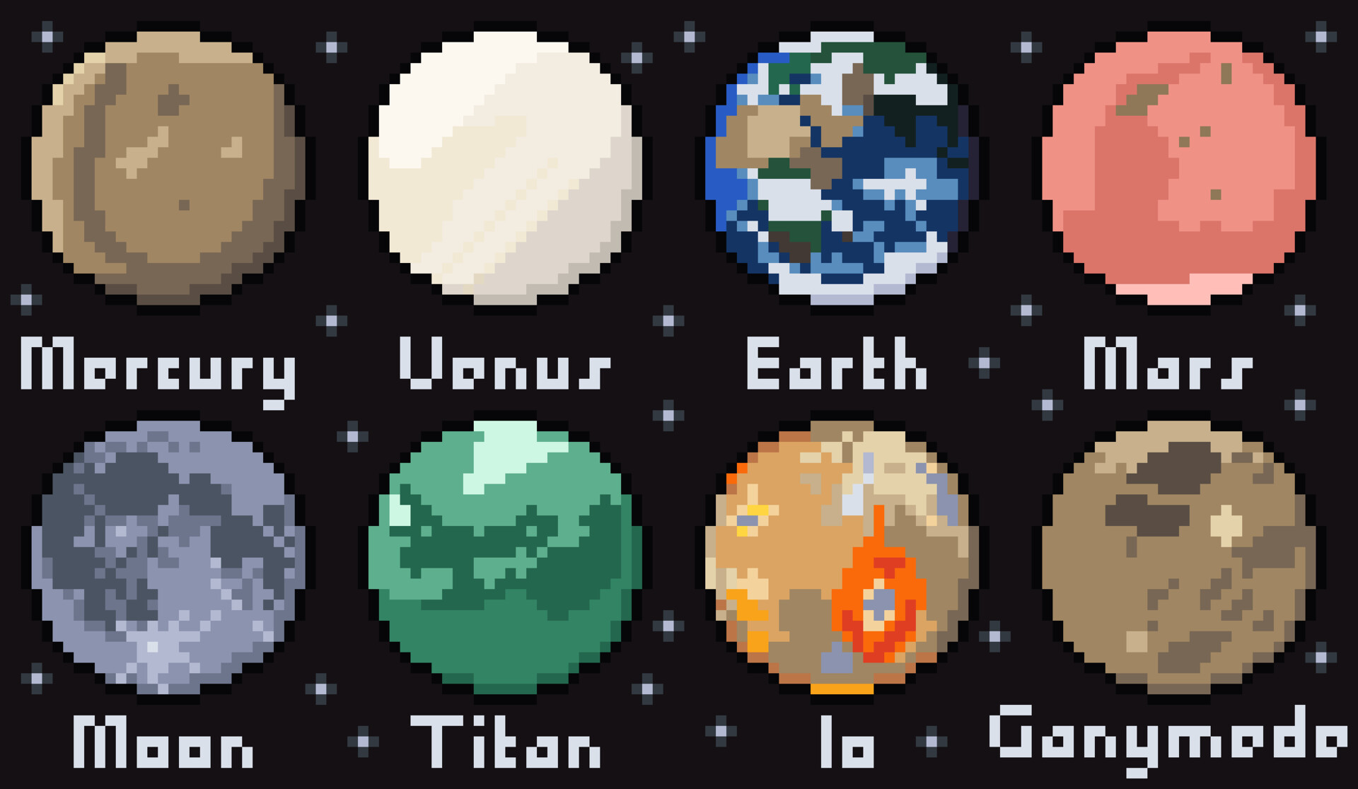 ArtStation - Planets pixel art