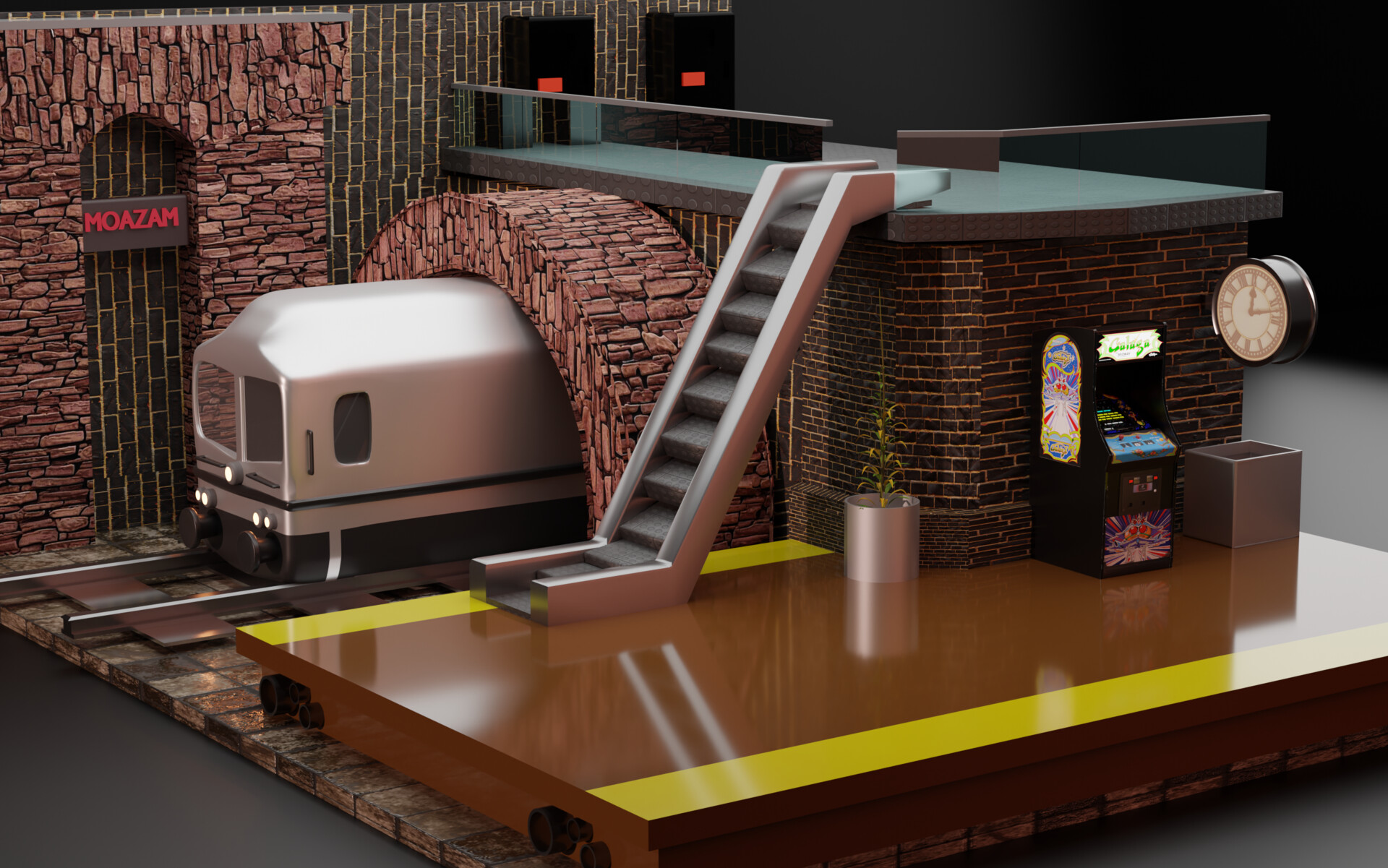 ArtStation - 3D Model Of Train station