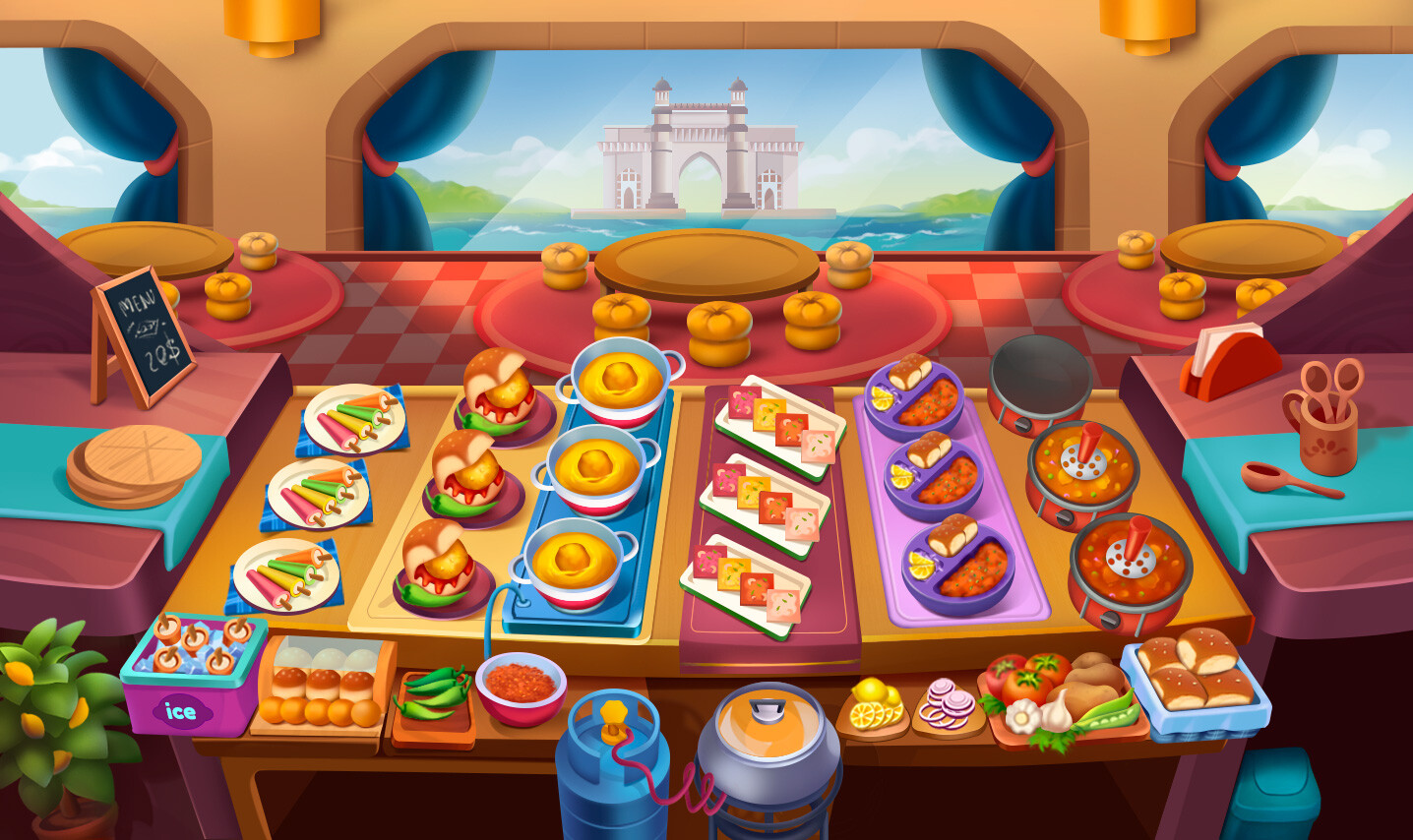 ArtStation - Cooking casual game art "Mumbai"