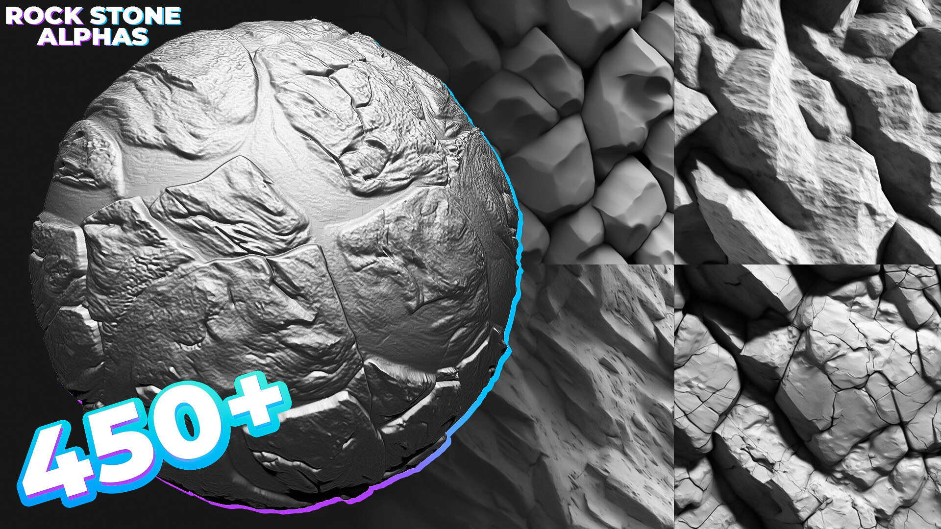 ArtStation - 450+ Rock, Stone Alphas (Displacement Maps) for ZBrush ...