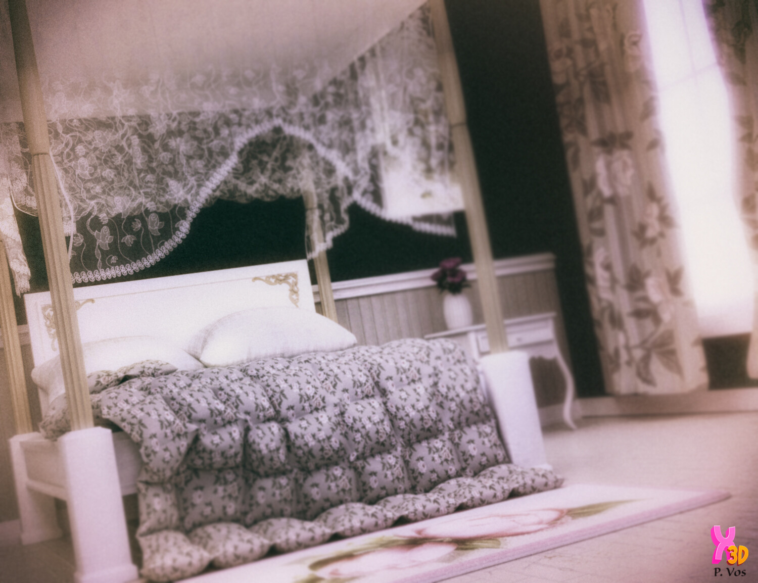 Xtreme3D Studio - Elegant Romantic Bedroom Vignette by Amaranth