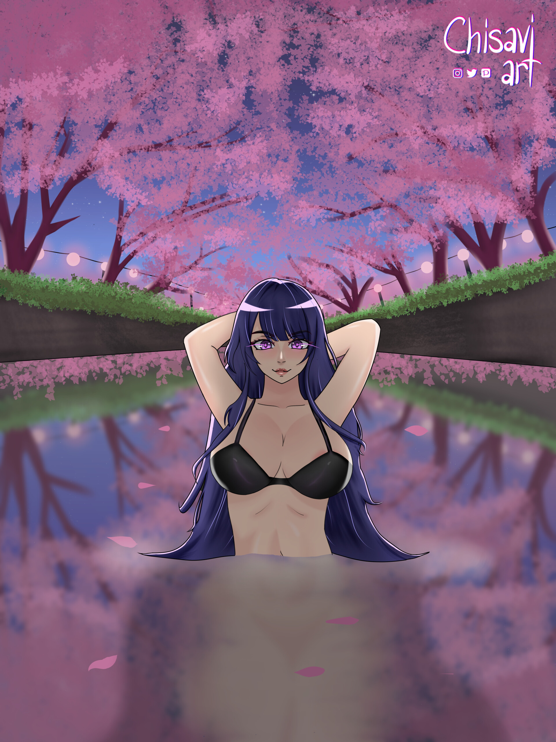 ArtStation - Raiden Shogun in the river