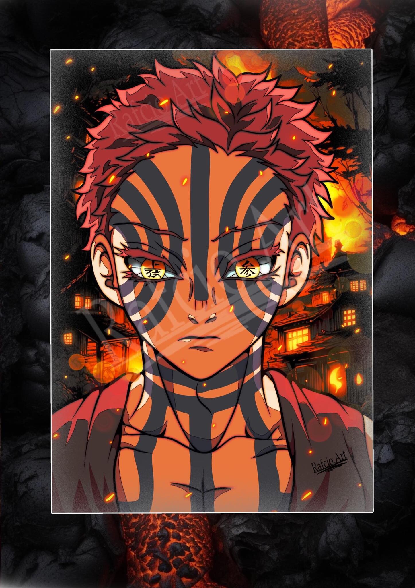 ArtStation - Akaza Demon Slayer