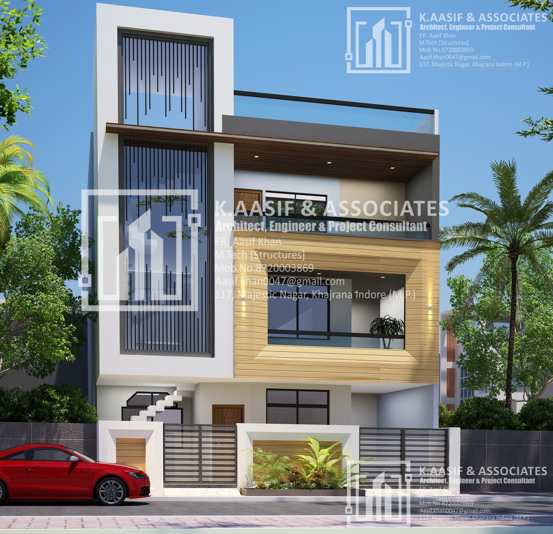 ArtStation - 30x50 house elevation design