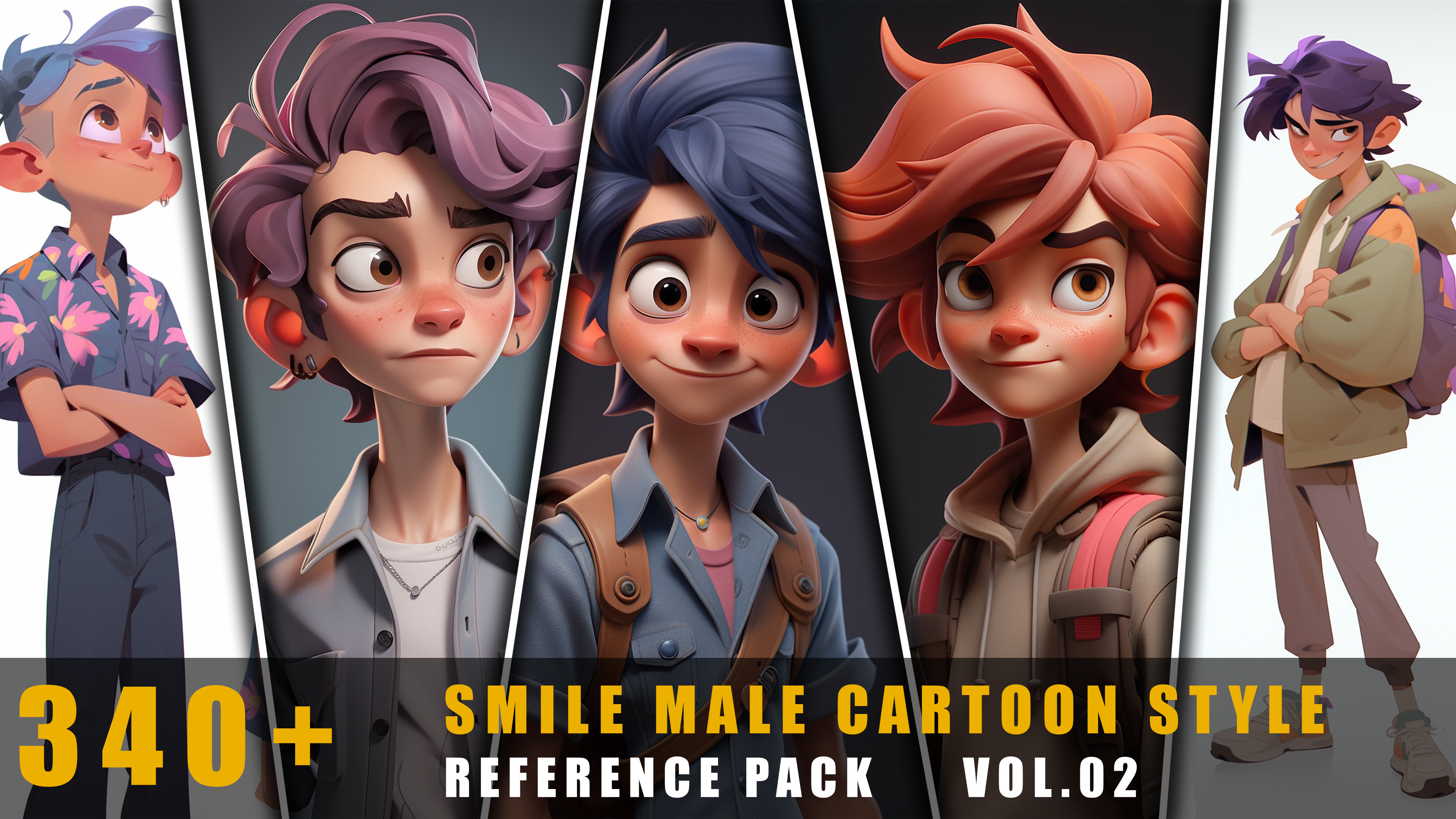 WaterLawOF References - 340+ Smile Male Cartoon Style - References Pack ...