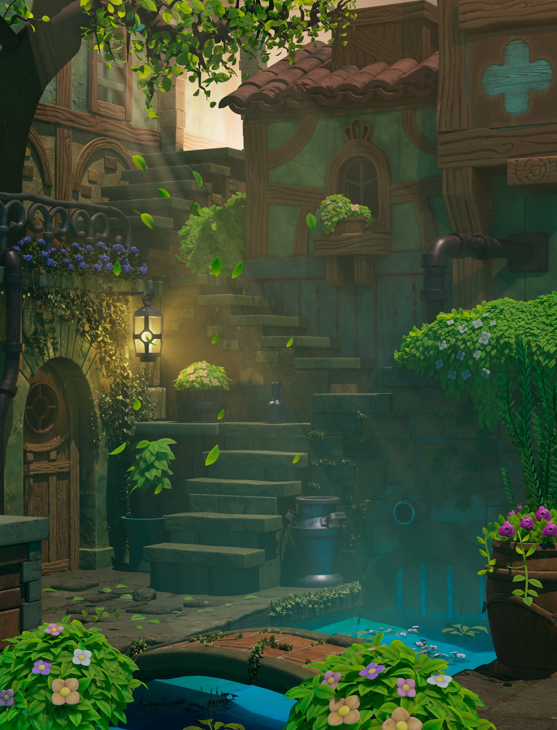 ArtStation - Loophole stairs - Fantasy village