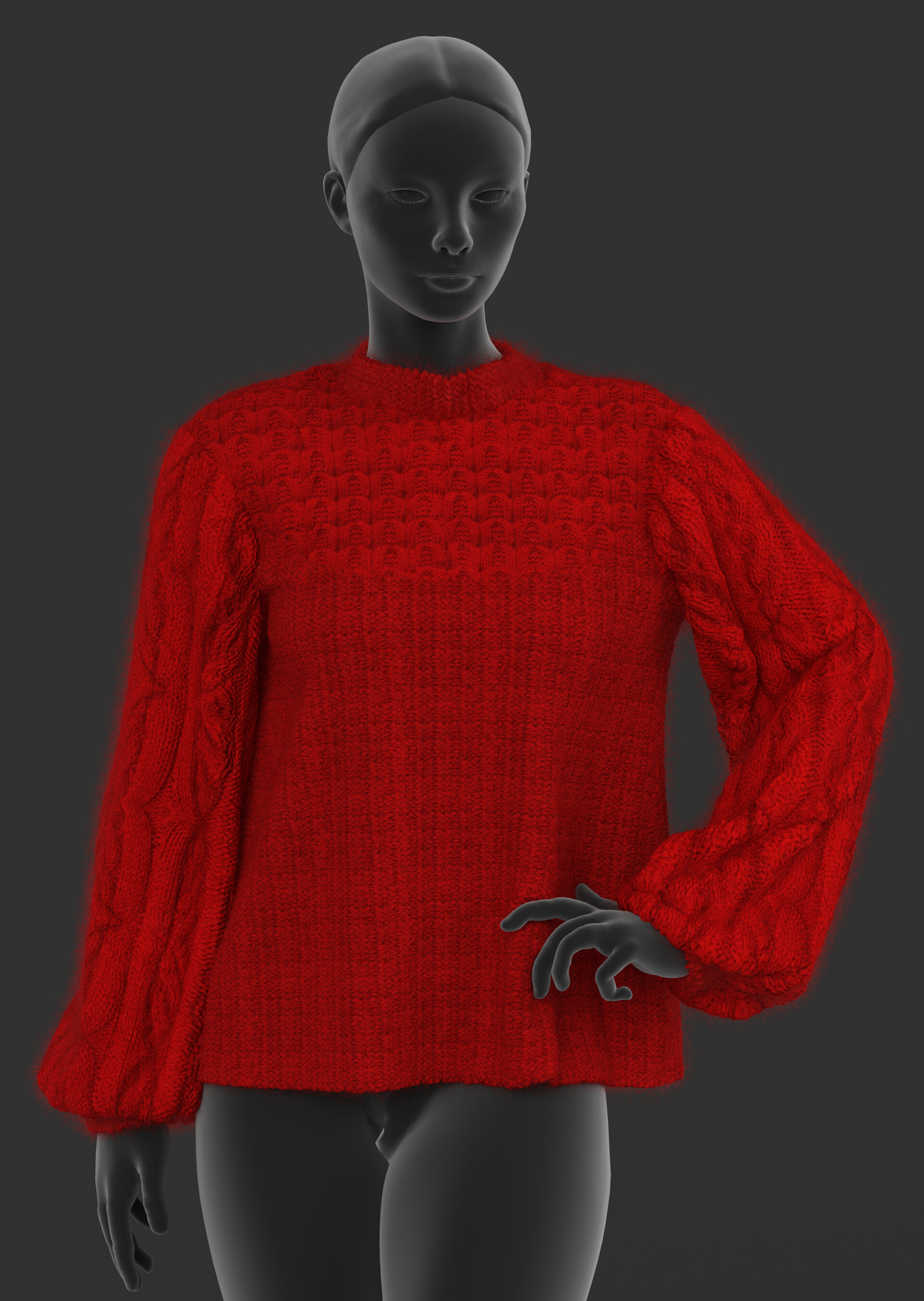 ArtStation - Red Wool Knitted Sweater