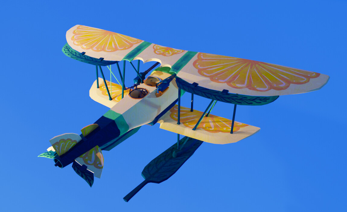MASHA - Lemondrop - Rigged Handpainted Biplane