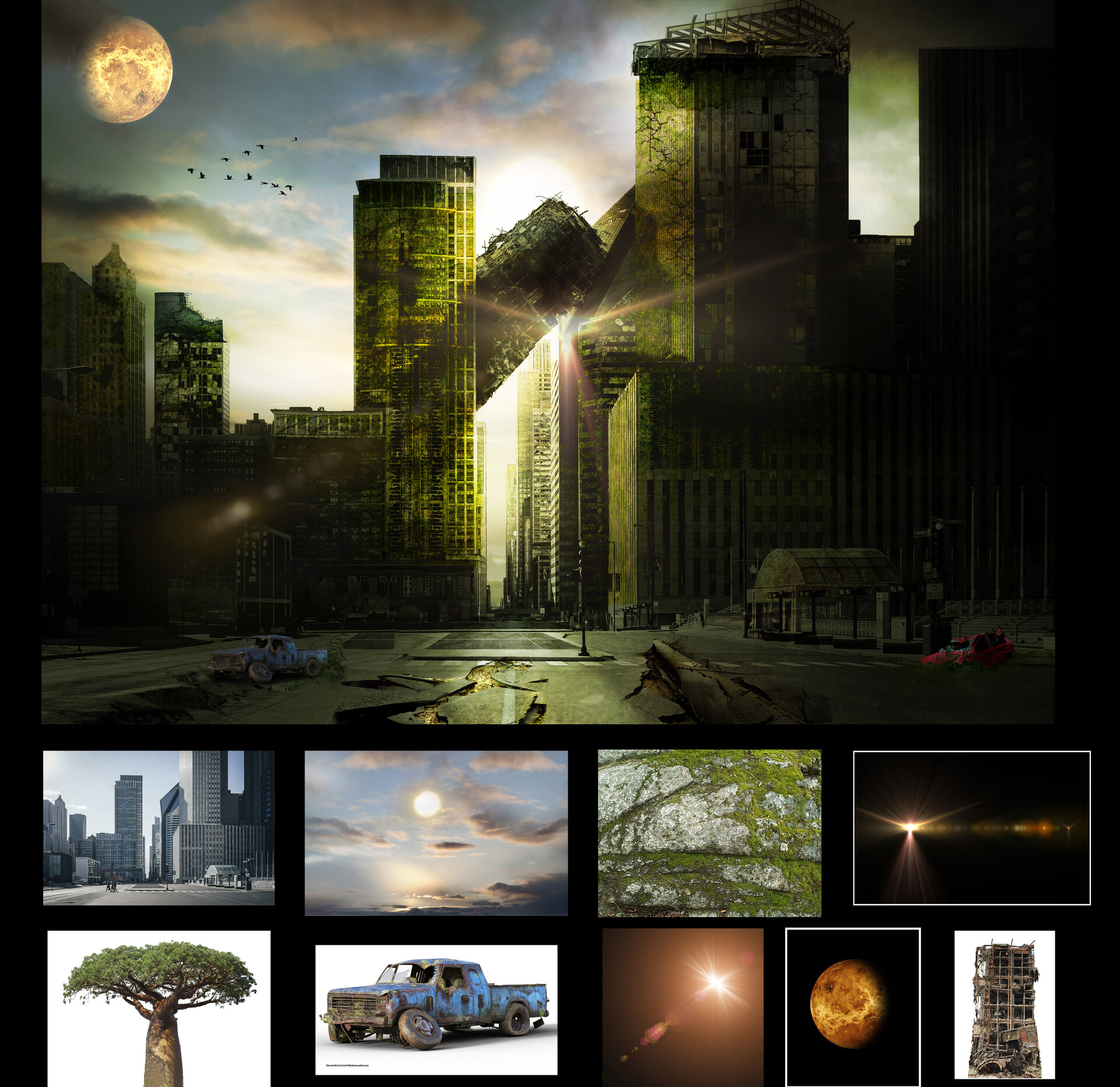 ArtStation - Matte painting Destroyed Building