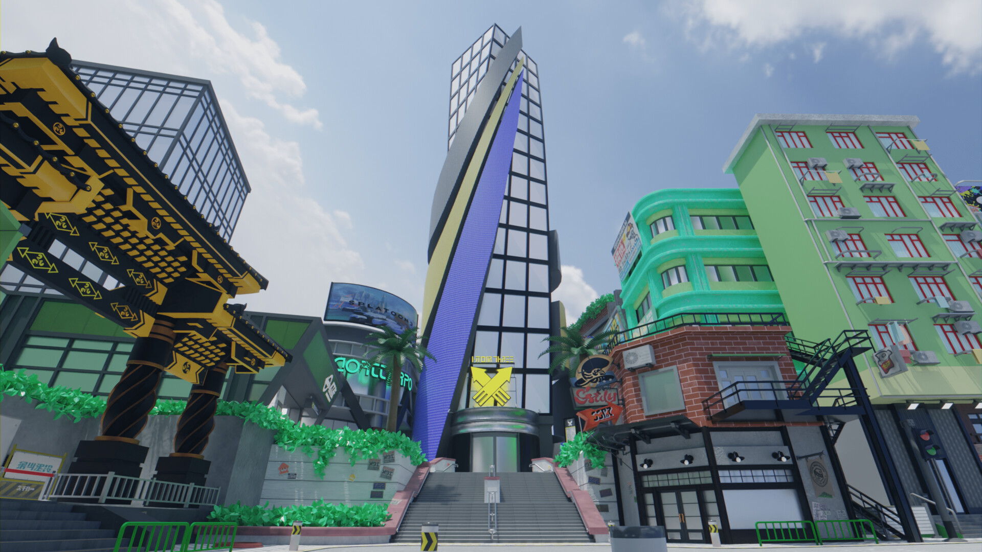 ArtStation - Splatoon background lobby map imitation(fan art)