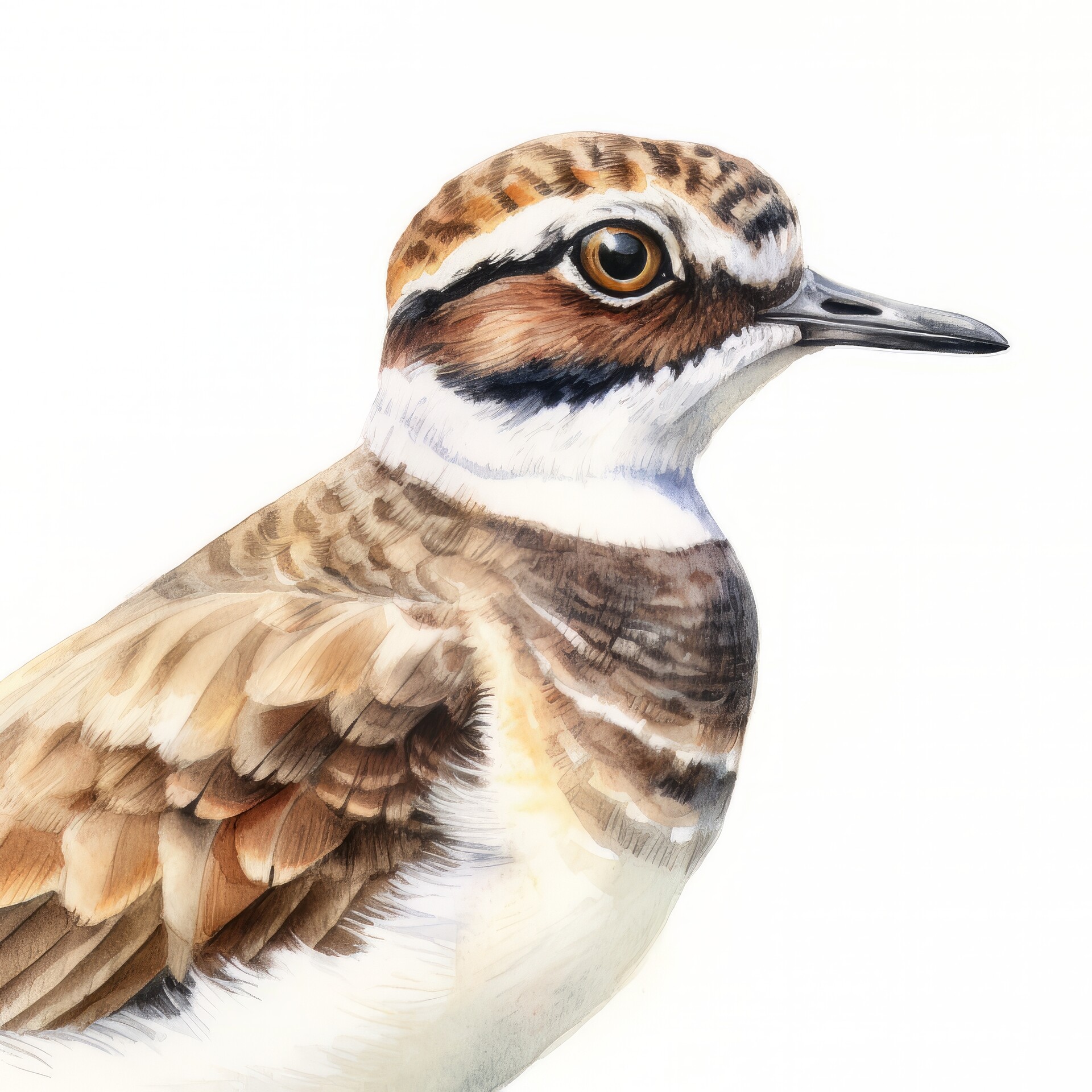 ArtStation - Killdeer Bird Portrait Watercolor Painting