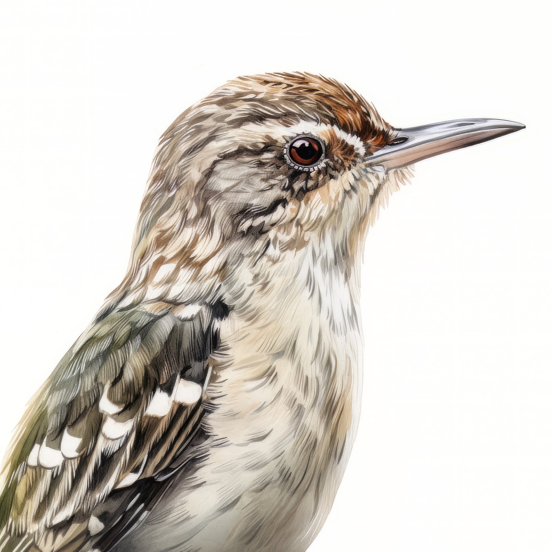 ArtStation - Brown Creeper Bird Portrait Watercolor Painting