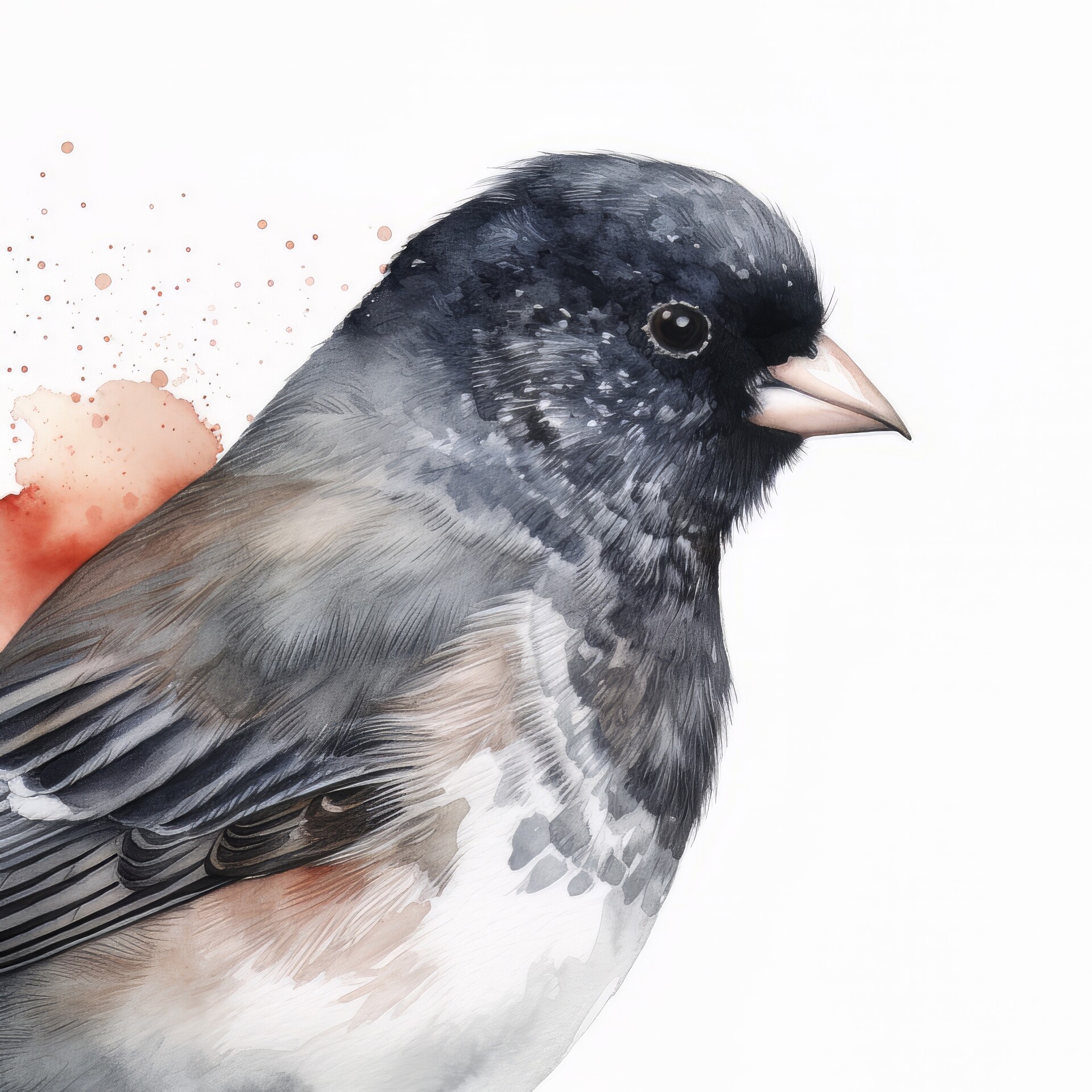ArtStation - Dark-Eyed Junco Bird Portrait Watercolor Painting