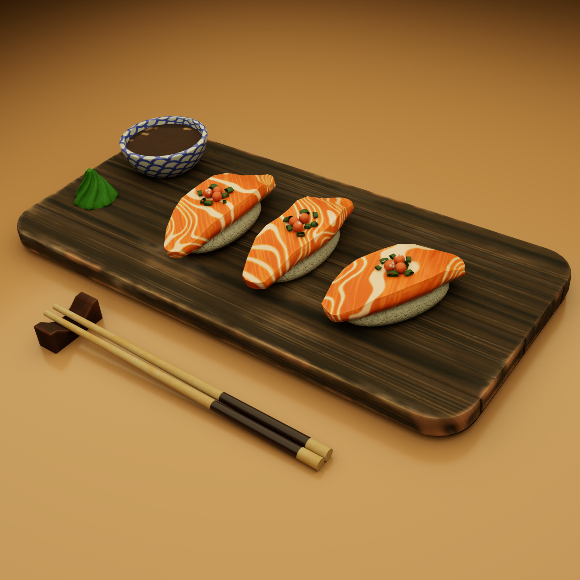 ArtStation - Salmon Nigiri Sushi