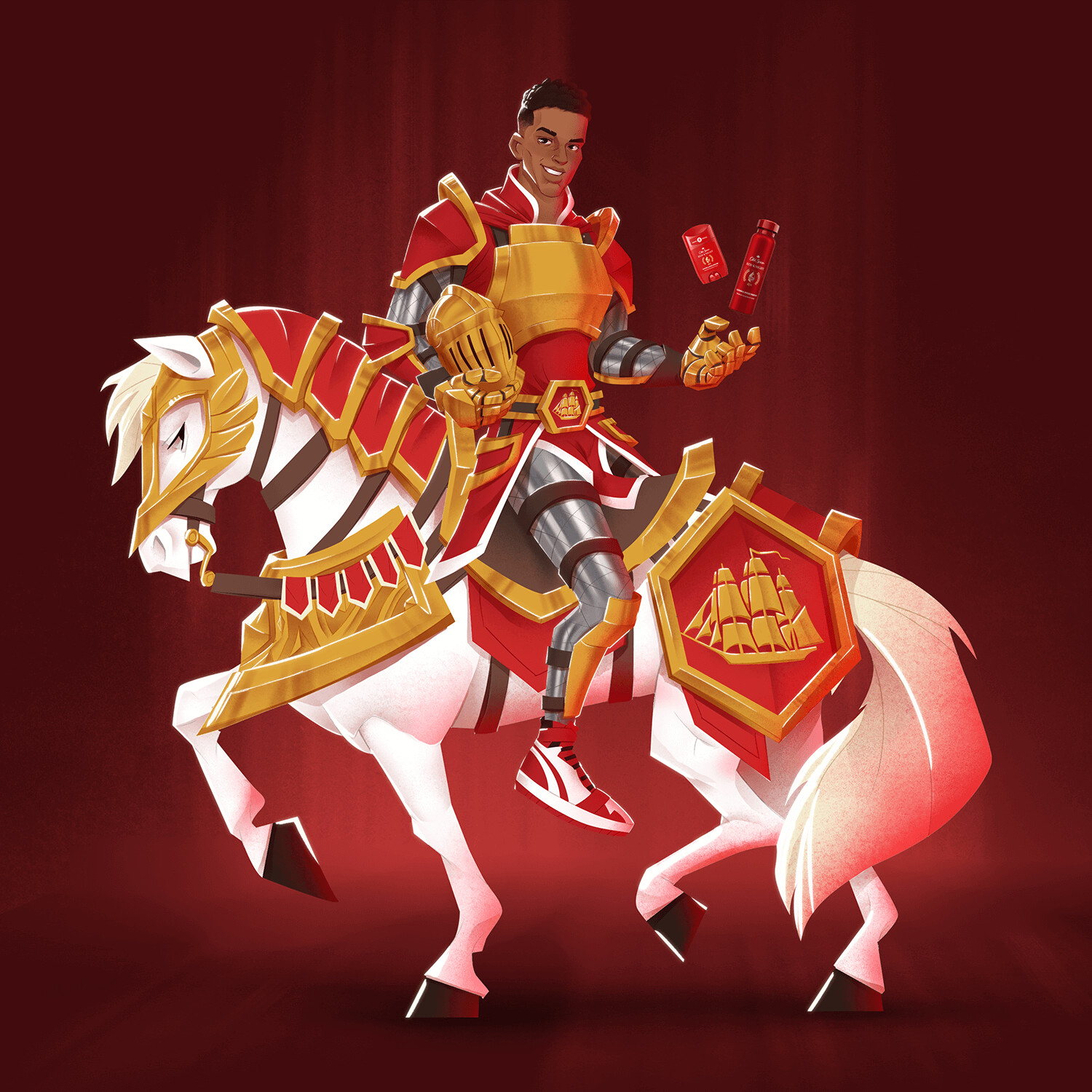 ArtStation - Old Spice - Red Knight Mascot