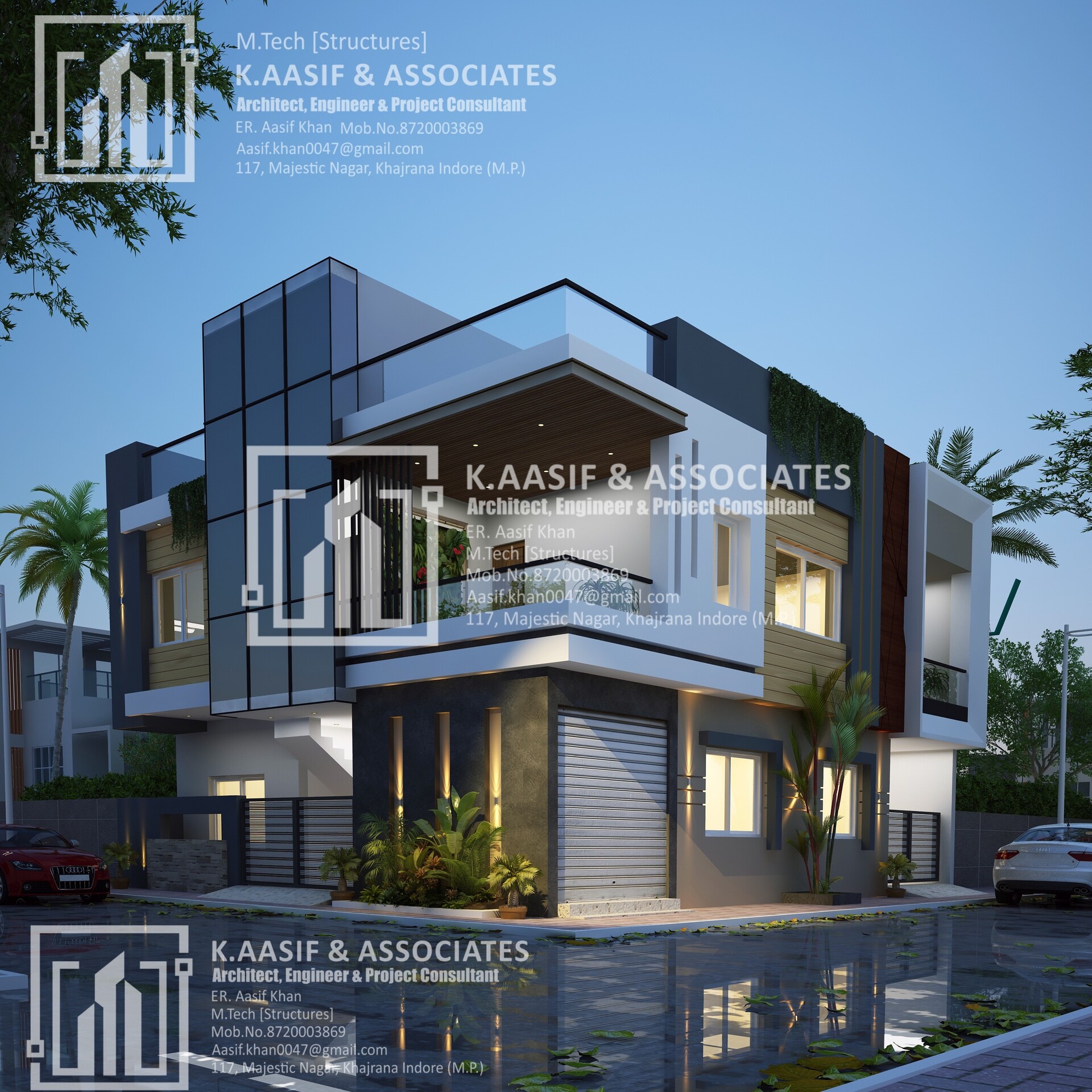 ArtStation - 35x40 corner banglow design by K.Aasif and Associates