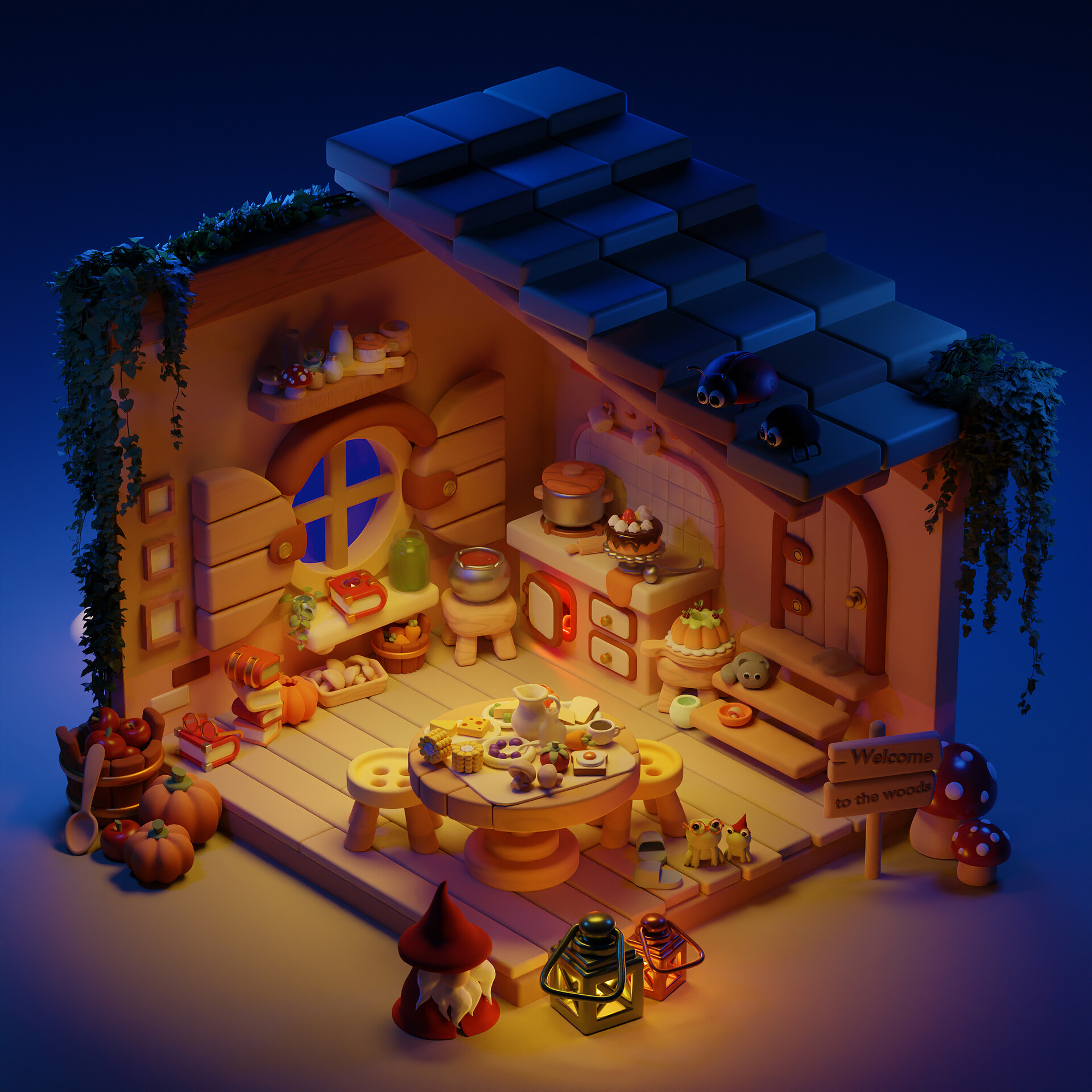 ArtStation - The kitchen of the Wizard Gnome