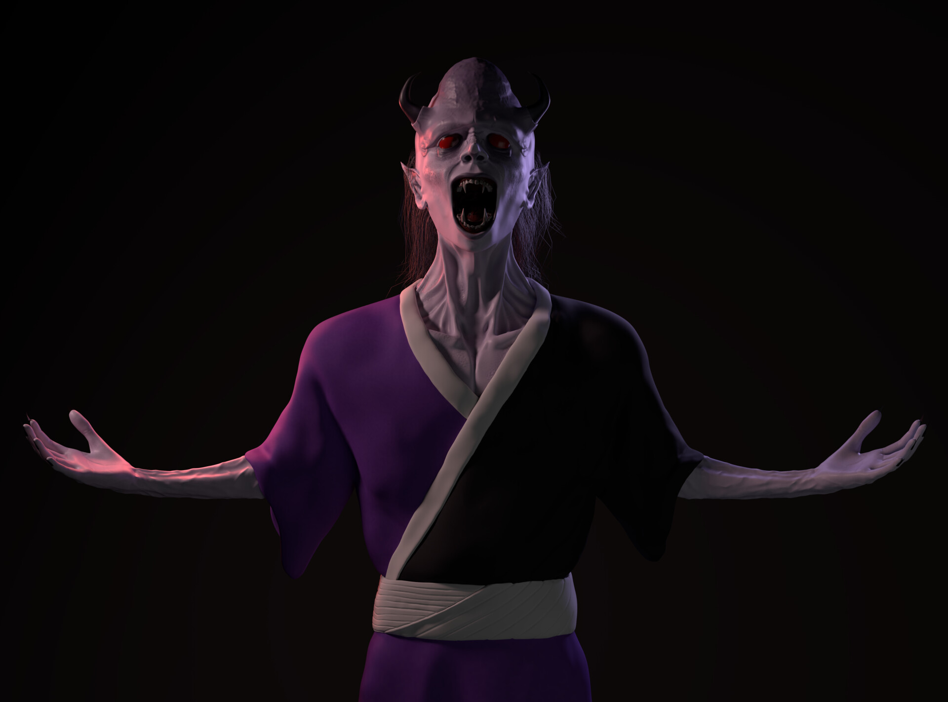 ArtStation - Hantengu (Demon Slayer) Digital 3D Sculpt