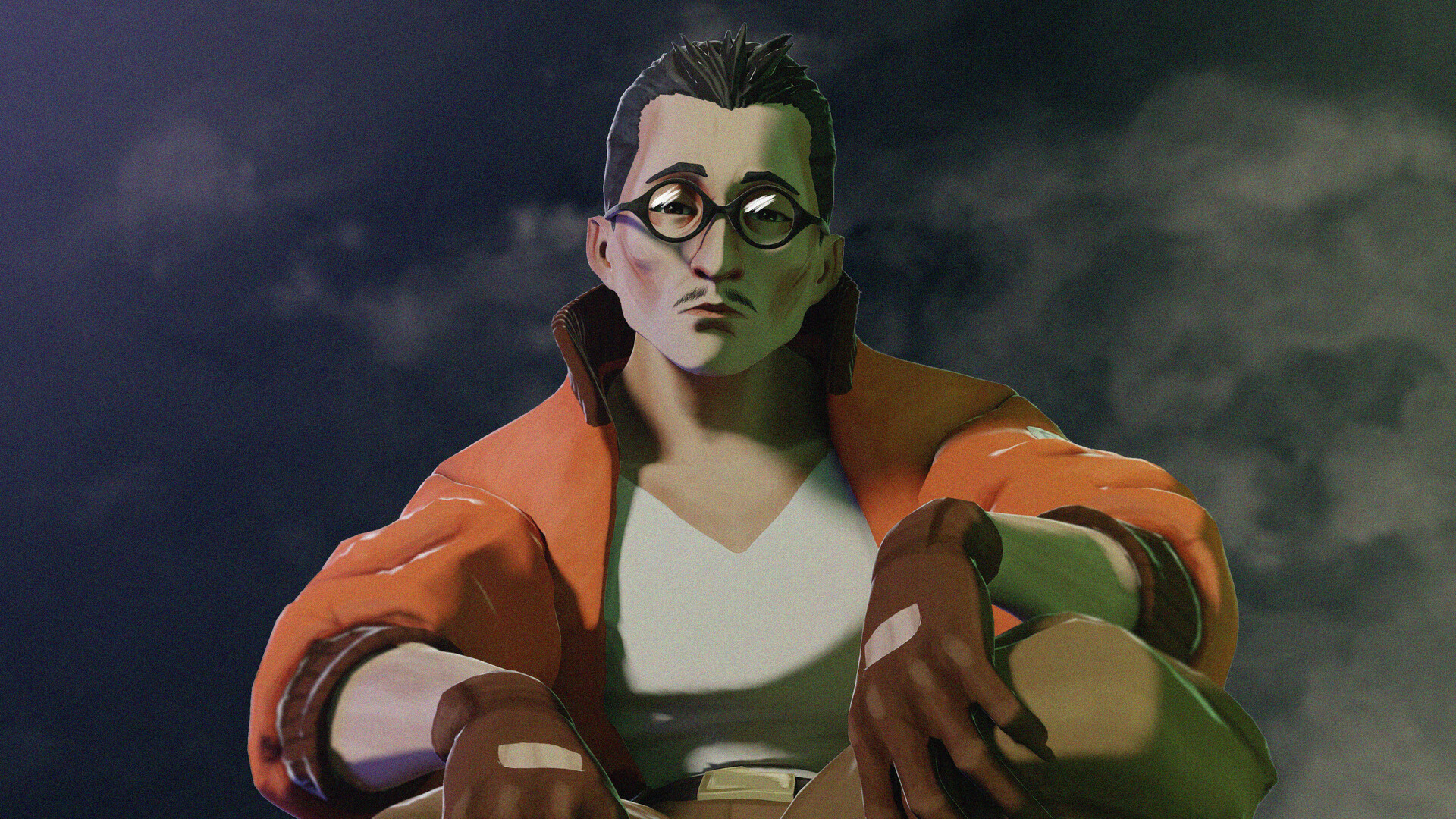 Gleb Val - Kim Kitsuragi from Disco Elysium (in Arcane like style)