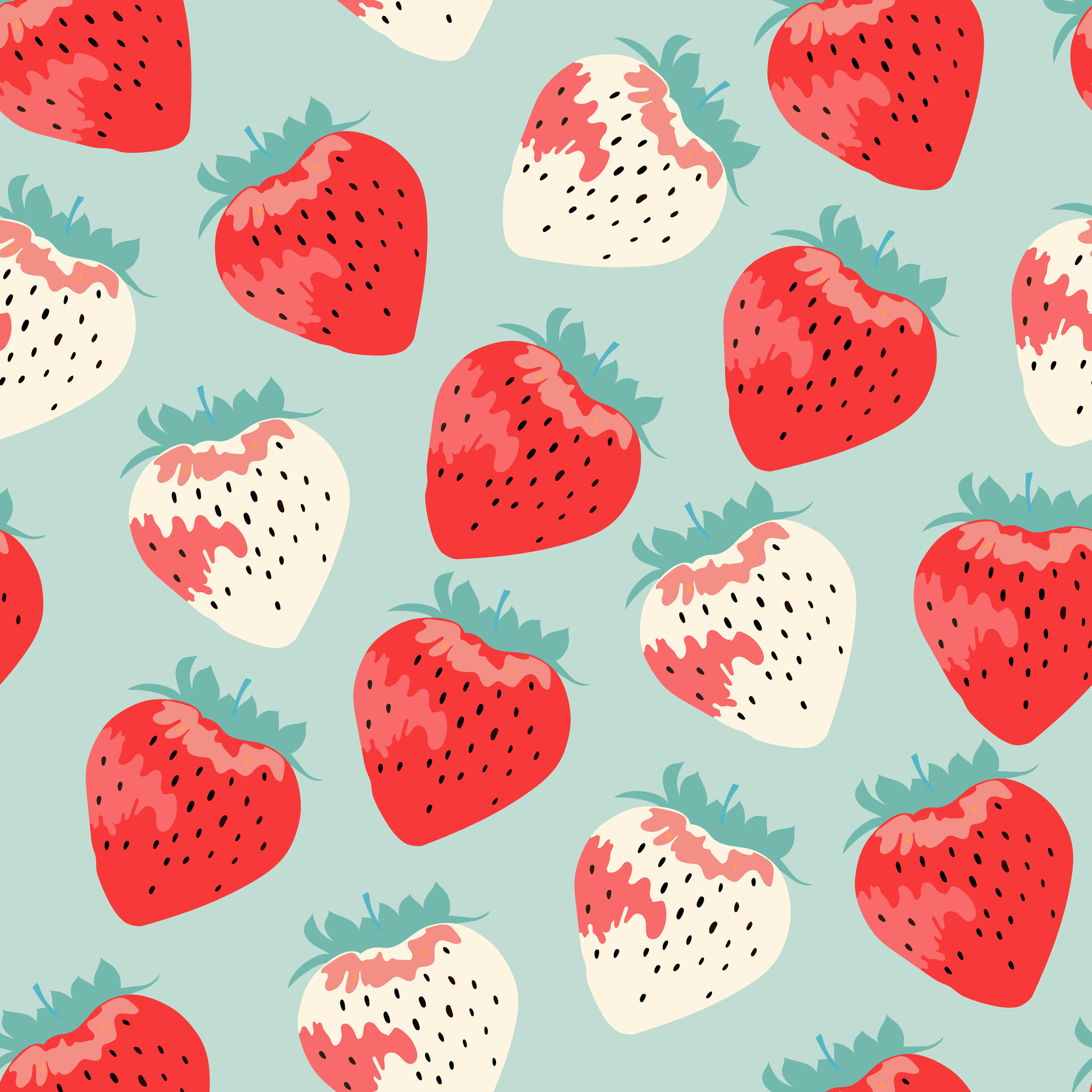 ArtStation - Seamless pattern of modern strawberries