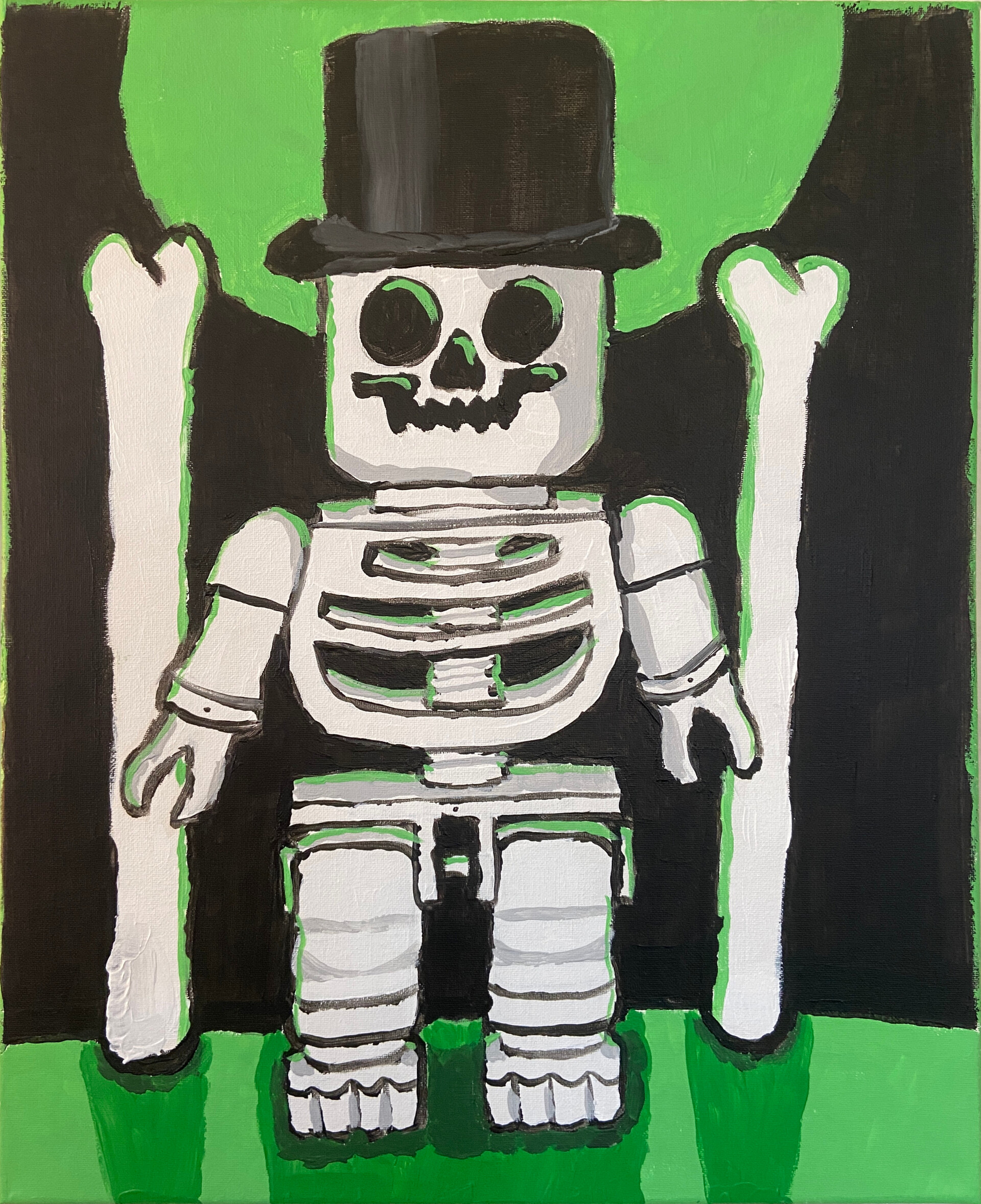 ArtStation - Skeleton Acrylic Painting