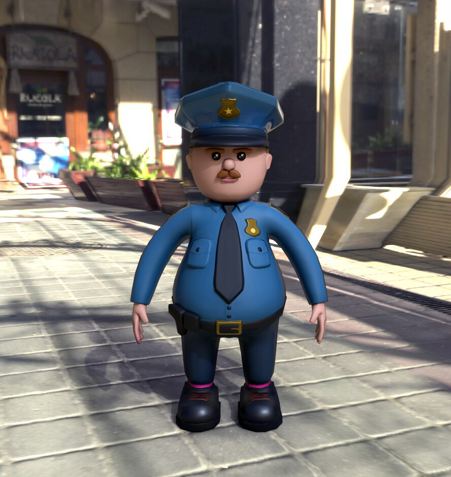 ArtStation - Low Poly Policeman Character model