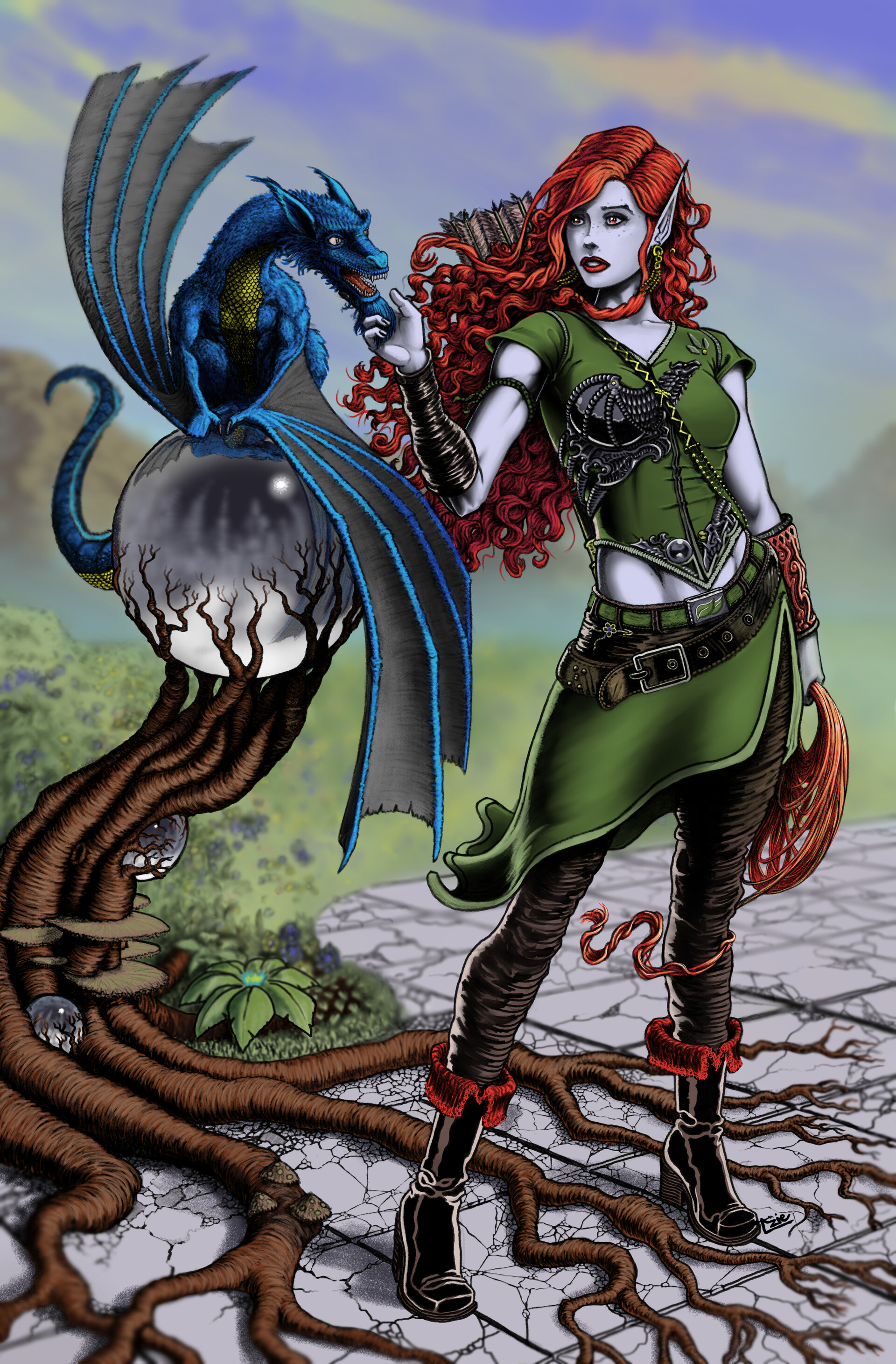 ArtStation - Ailya and a dragon