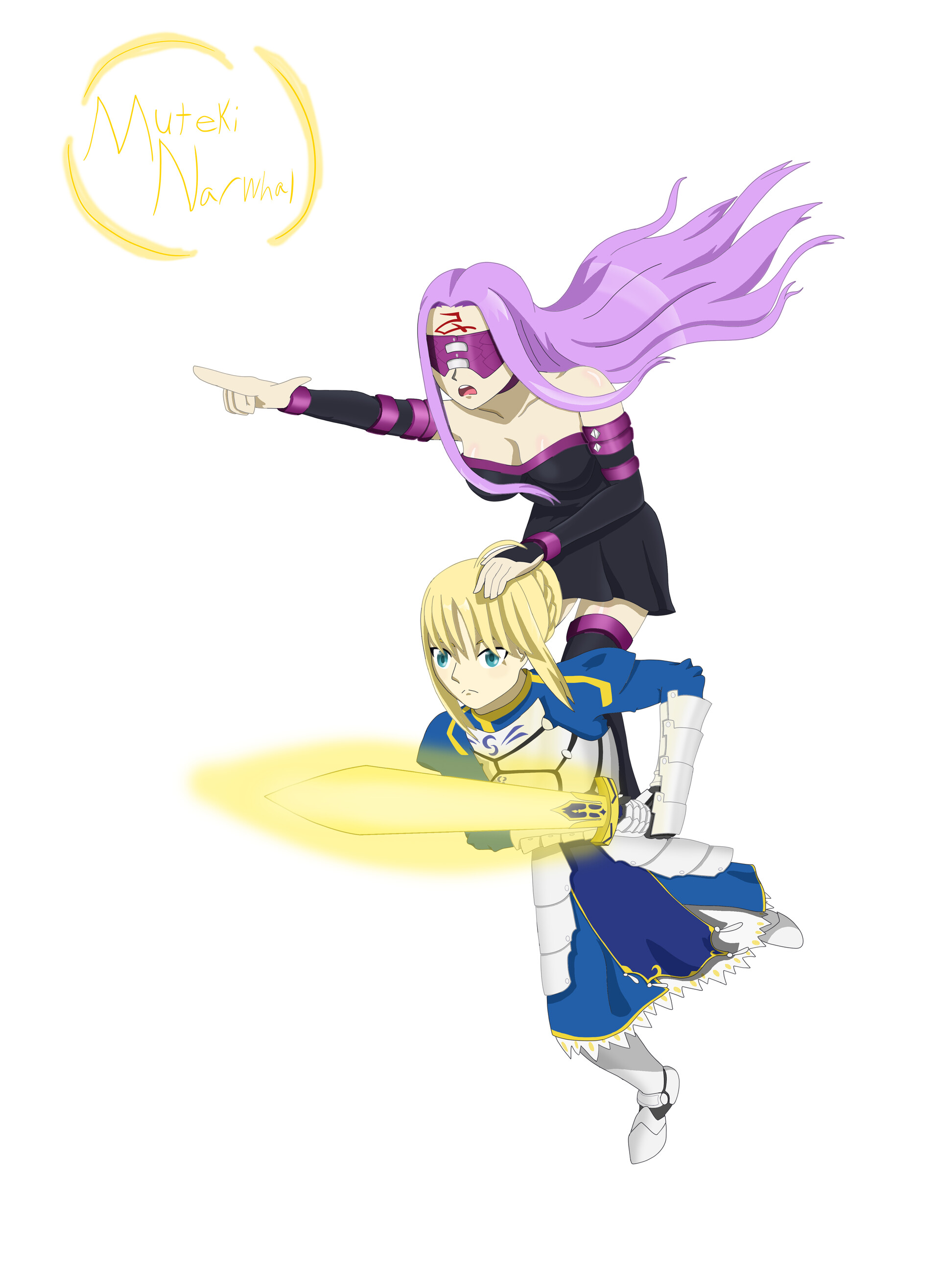 ArtStation - Rider riding Saber